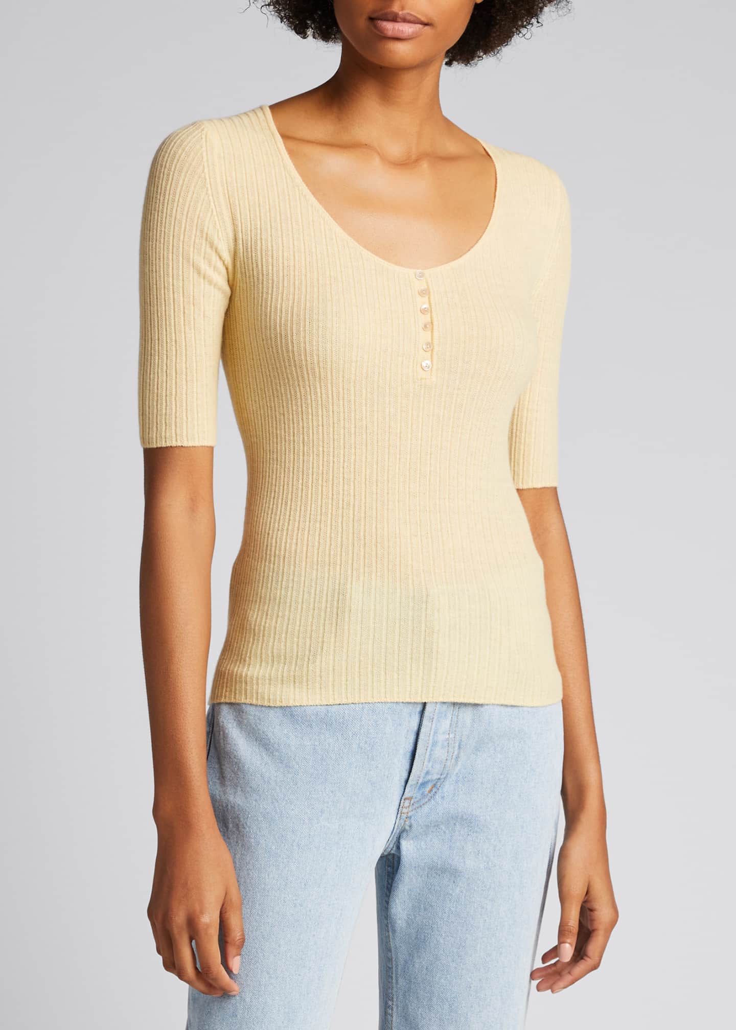 Vince Cashmere Henley Top - Bergdorf Goodman