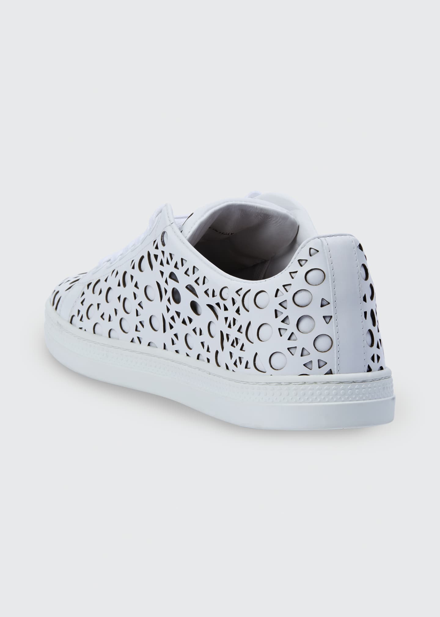 ALAIA Laser-Cut Leather Sneakers - Bergdorf Goodman