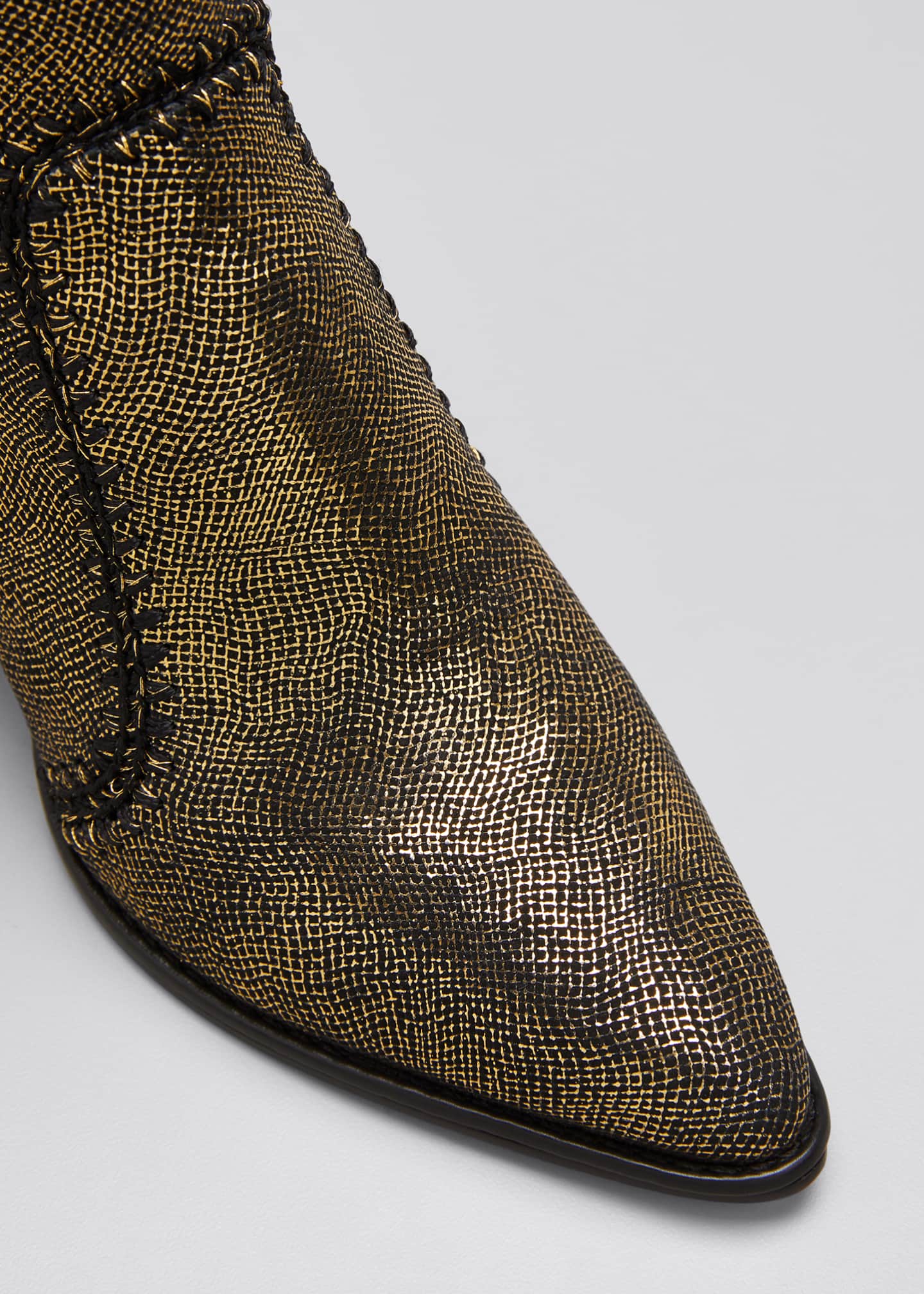 Alexandre Birman Benta Metallic Ankle Zip Booties - Bergdorf Goodman