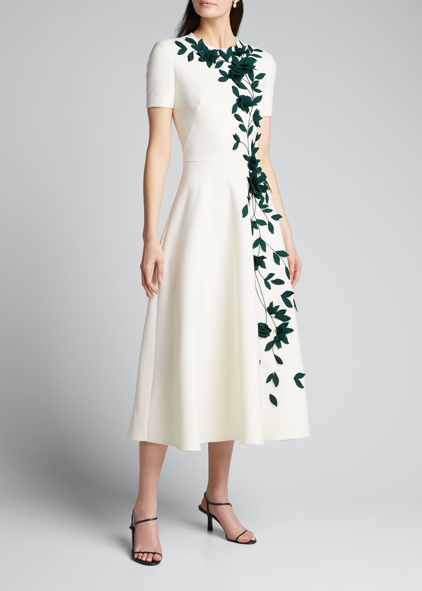Oscar De La Renta Floral Embroidered Dress Bergdorf Goodman