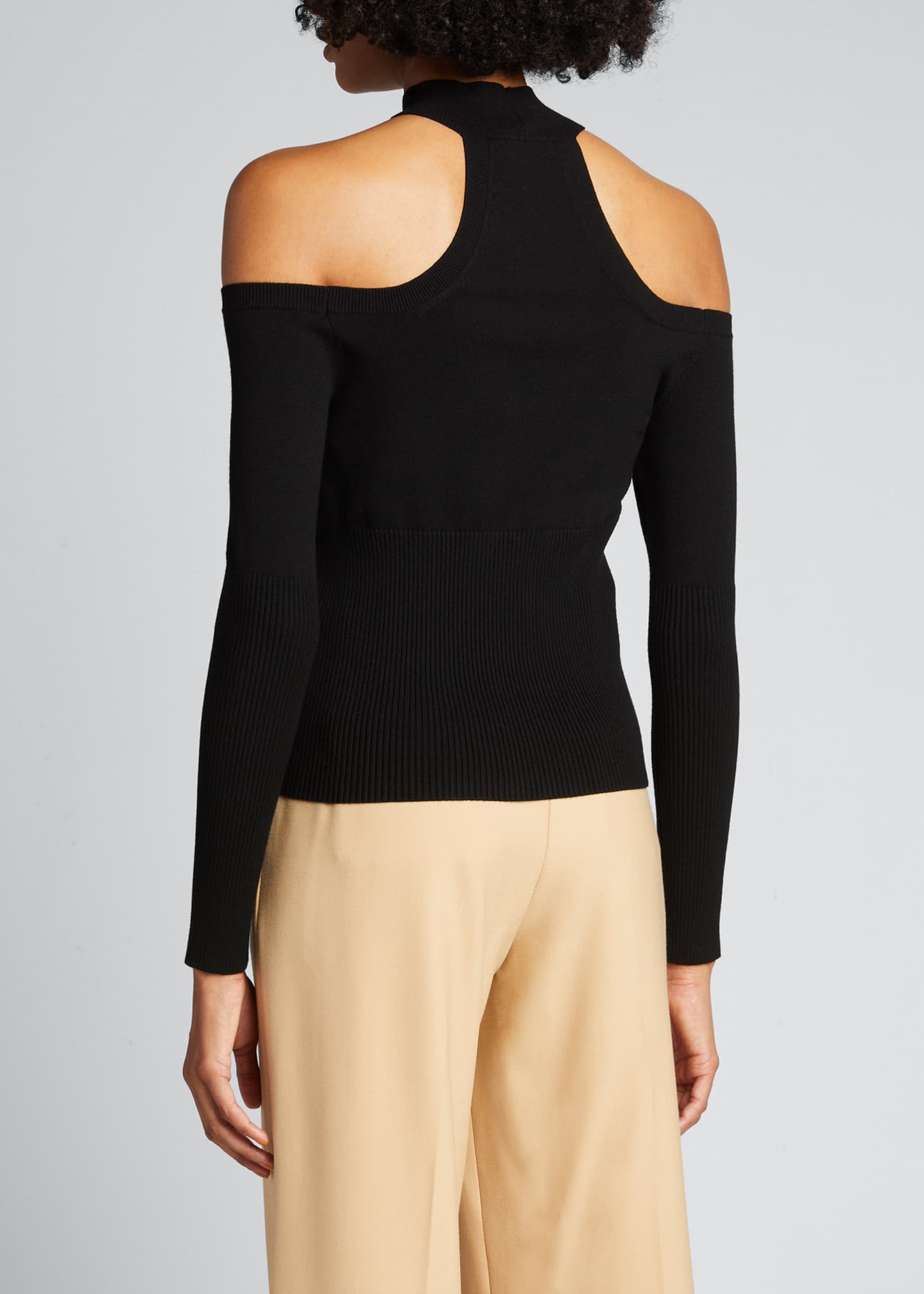 Jonathan Simkhai Lila Cold-Shoulder Chocker Pullover - Bergdorf Goodman
