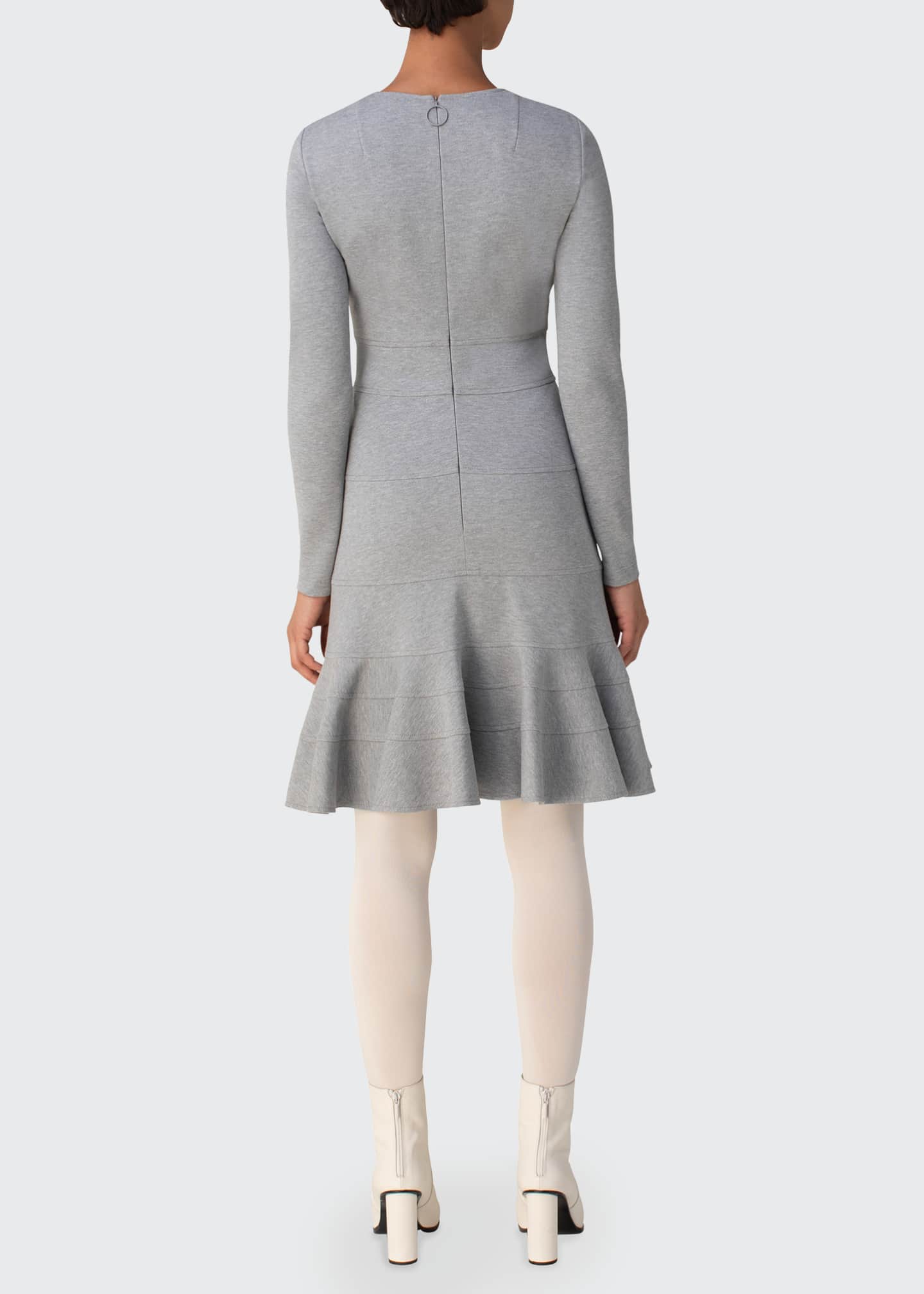 Akris punto Long-Sleeve Godet Jersey Dress - Bergdorf Goodman