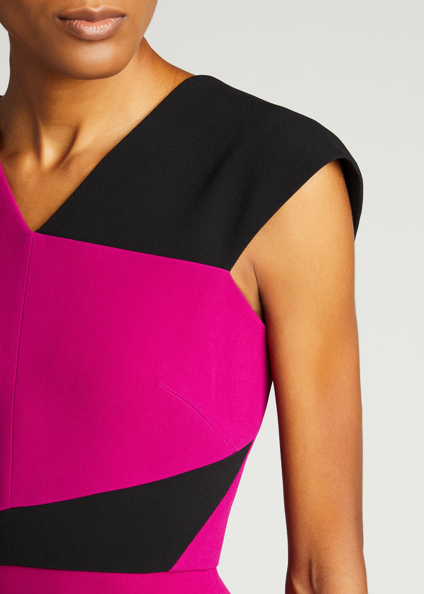 Roland Mouret Beadle Stretch Viscose Colorblock Dress - Bergdorf Goodman
