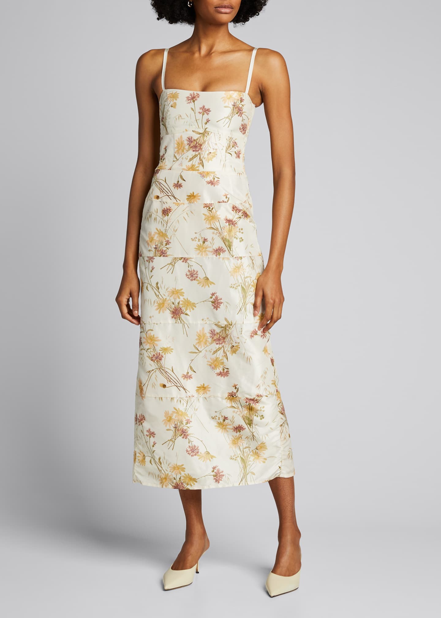 Brock Collection Floral Spaghetti Strap Dress - Bergdorf Goodman
