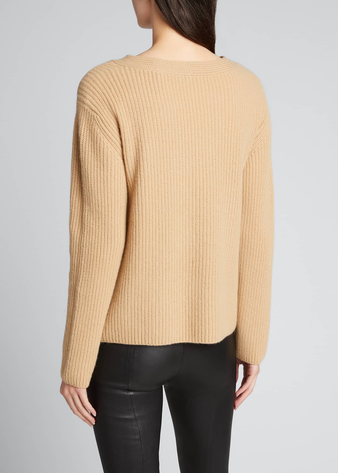 Vince V-Neck Shaker Ribbed Stitch Cashmere Sweater - Bergdorf Goodman Vince V-Neck Shaker Ribbed Stitch Cashmere Sweater - Bergdorf Goodman