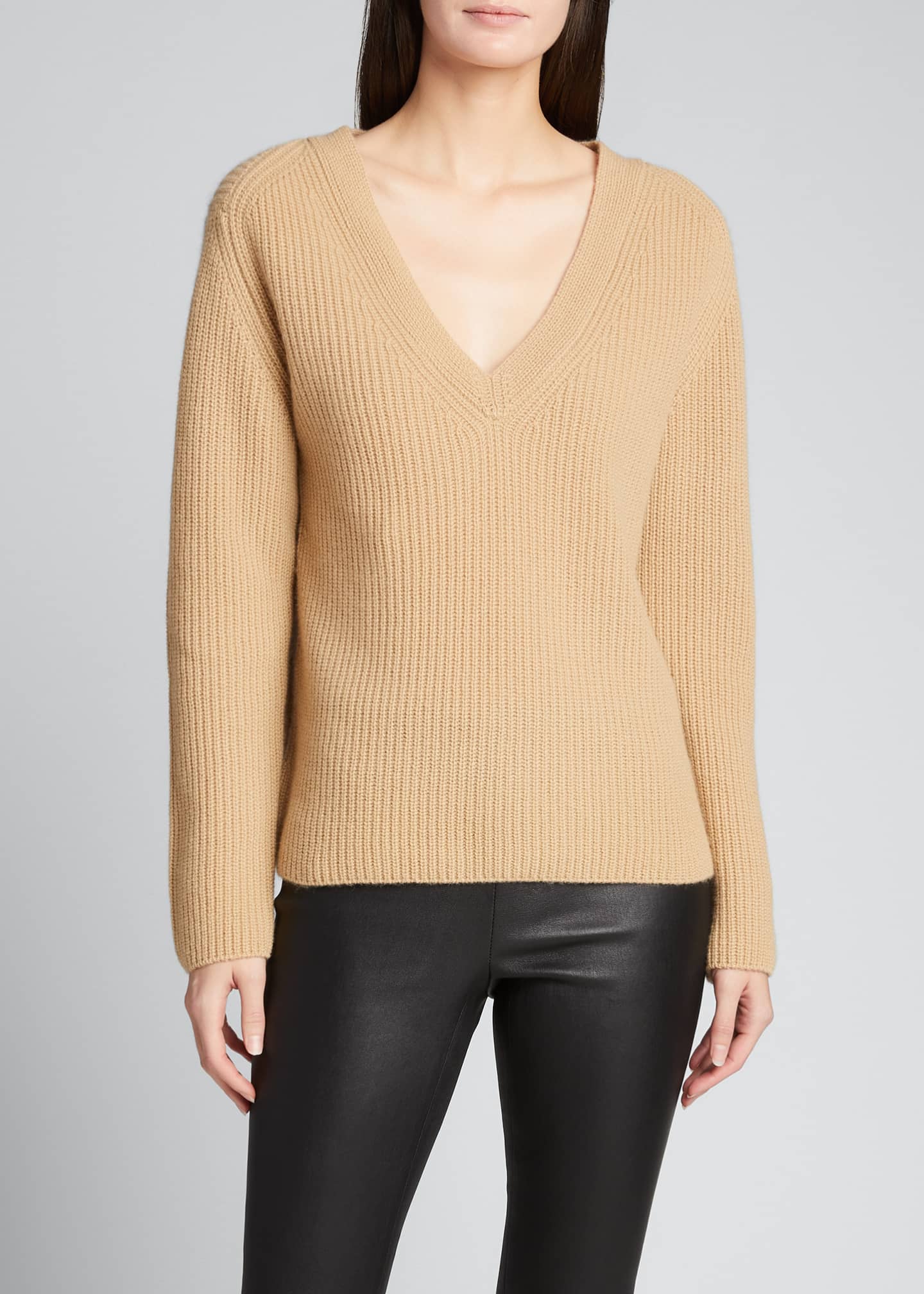 Vince V-Neck Shaker Ribbed Stitch Cashmere Sweater - Bergdorf Goodman Vince V-Neck Shaker Ribbed Stitch Cashmere Sweater - Bergdorf Goodman