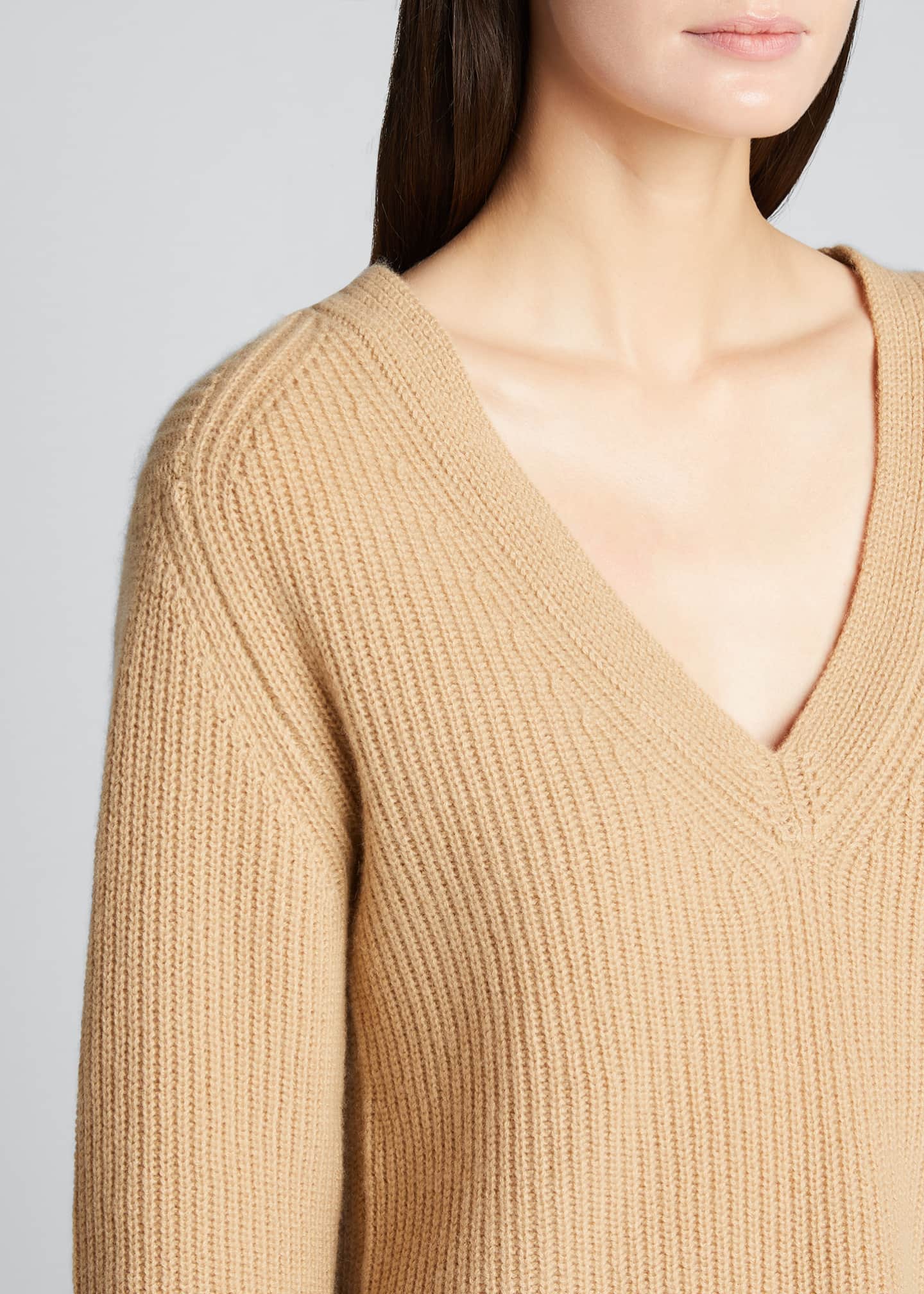 Vince V-Neck Shaker Ribbed Stitch Cashmere Sweater - Bergdorf Goodman Vince V-Neck Shaker Ribbed Stitch Cashmere Sweater - Bergdorf Goodman