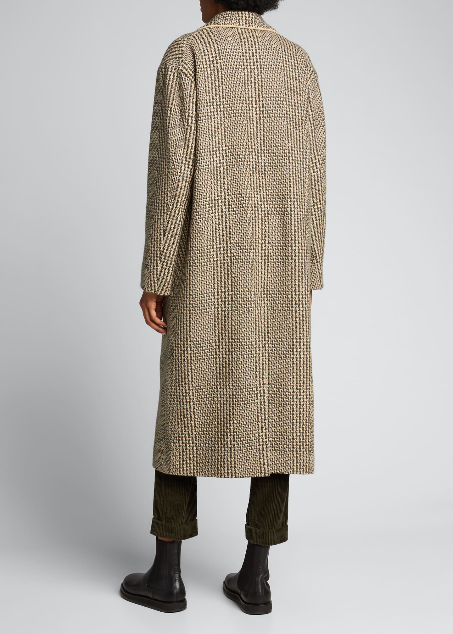Kiton Checked Cashmere-Wool Long Coat - Bergdorf Goodman