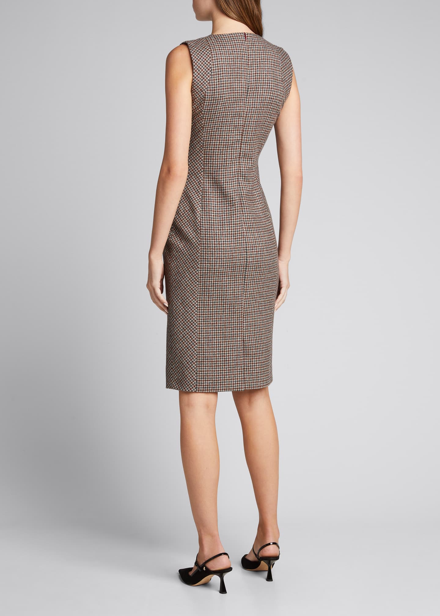 Kiton Gingham-Print Wool Sheath Dress - Bergdorf Goodman