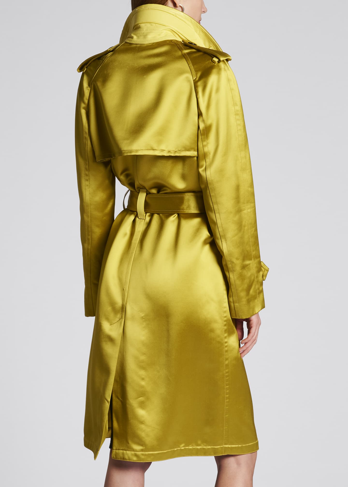 TOM FORD Belted Satin Trench Coat - Bergdorf Goodman