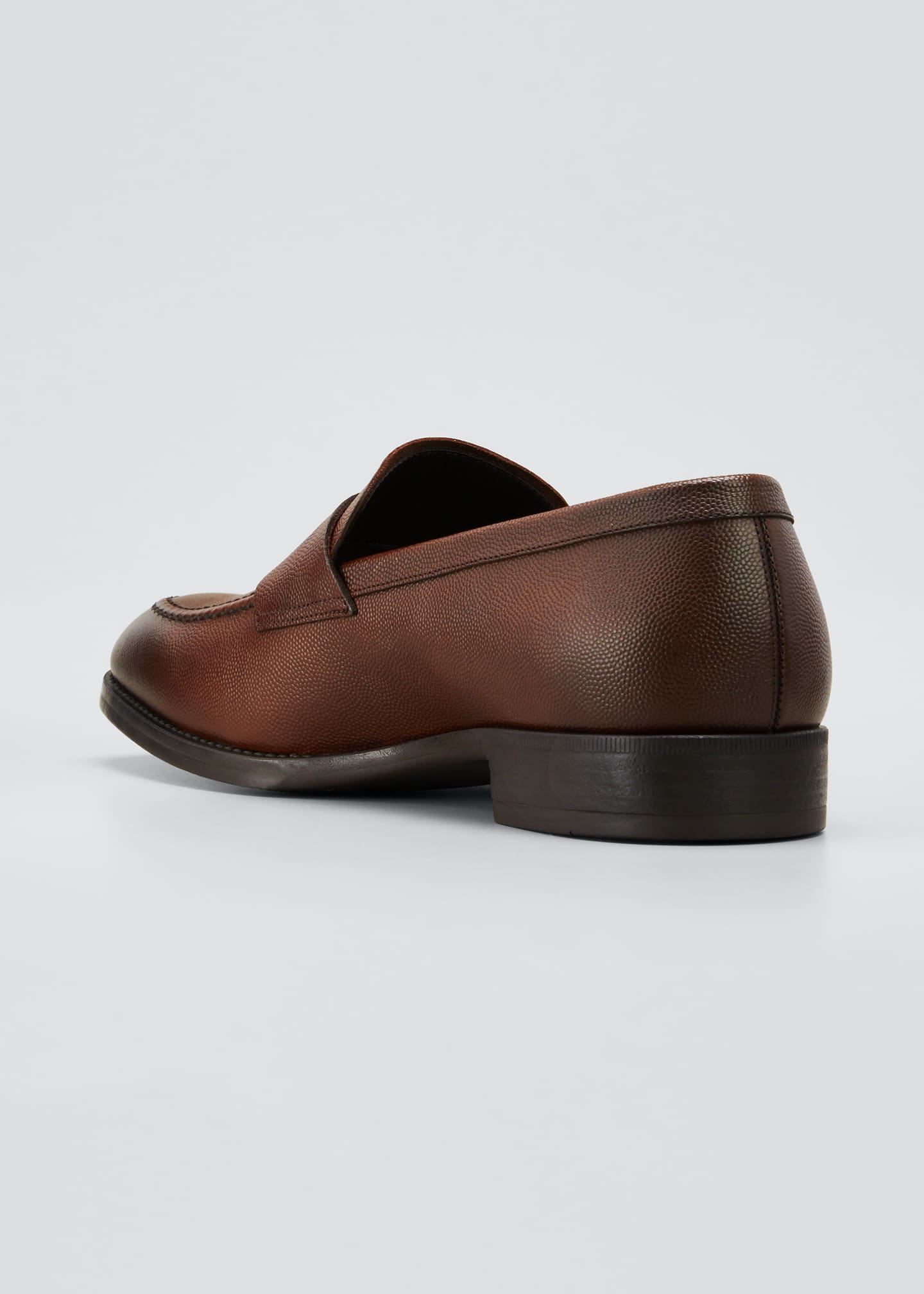 Giorgio Armani Men's Pebbled Leather Penny Loafers - Bergdorf Goodman