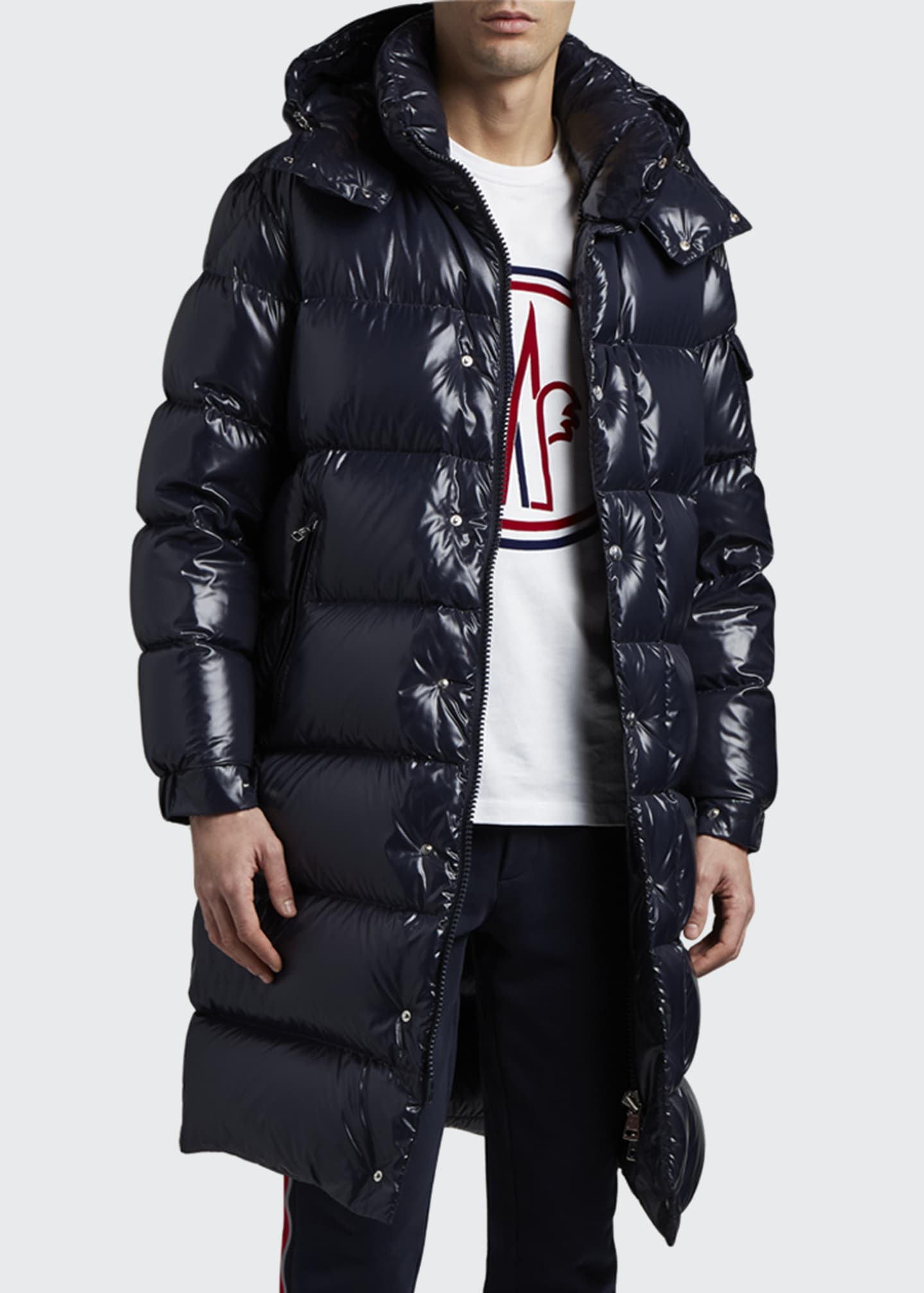 Moncler Men's Hanoverian Long Laque Puffer Coat - Bergdorf Goodman