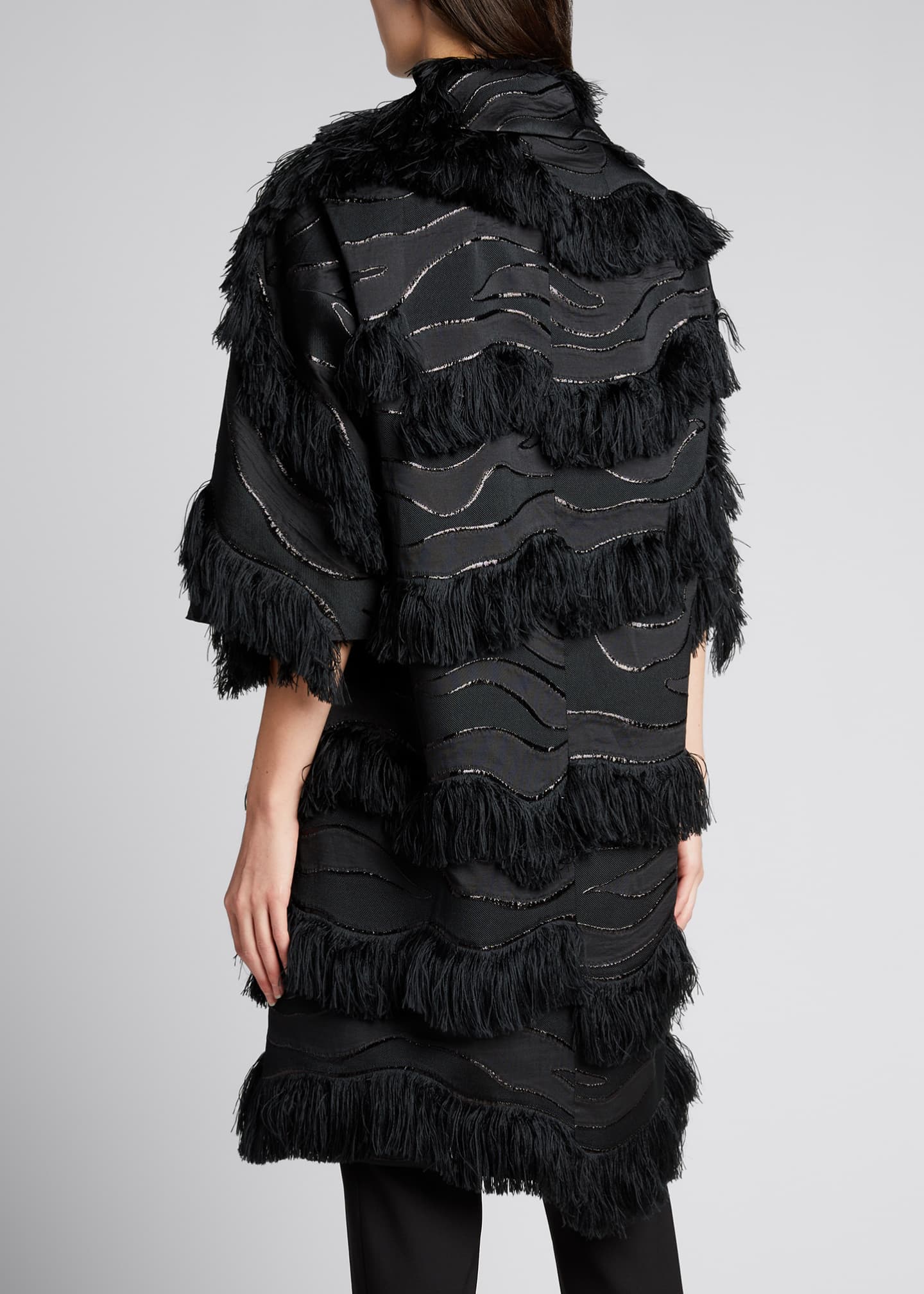 Libertine Mourning Fringed Coat w/ Metallic Detail - Bergdorf Goodman