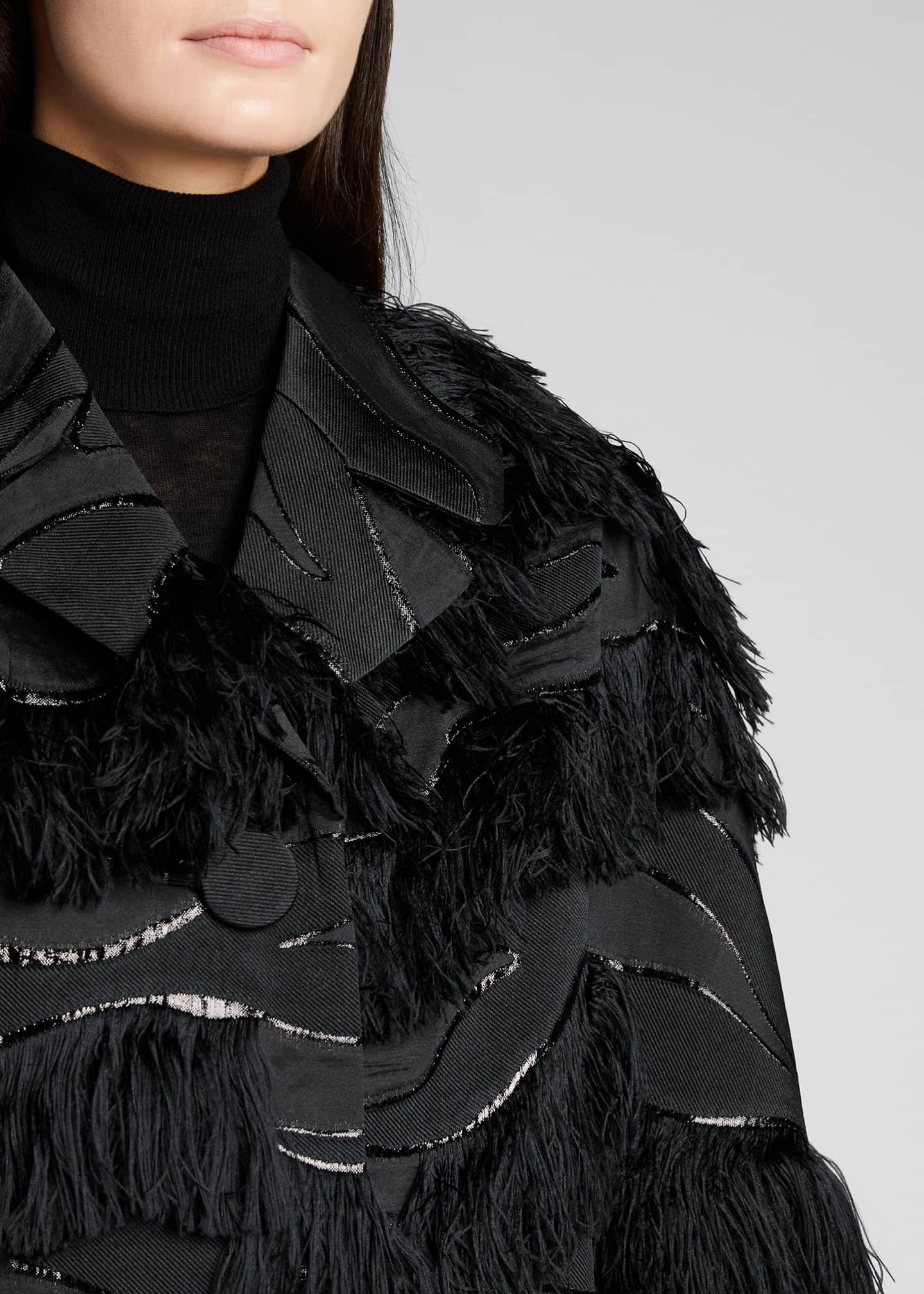 Libertine Mourning Fringed Coat w/ Metallic Detail - Bergdorf Goodman