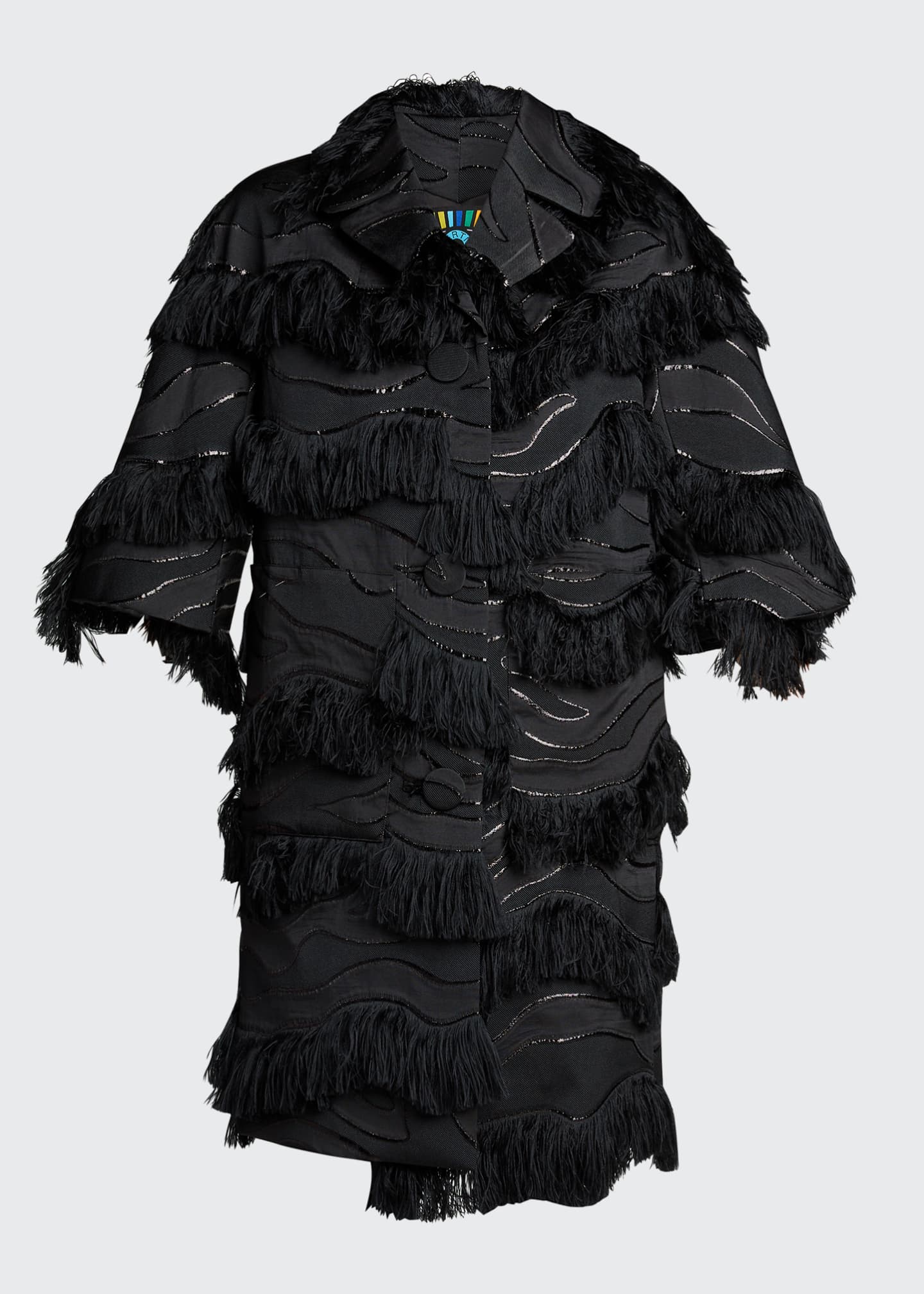 Libertine Mourning Fringed Coat w/ Metallic Detail - Bergdorf Goodman