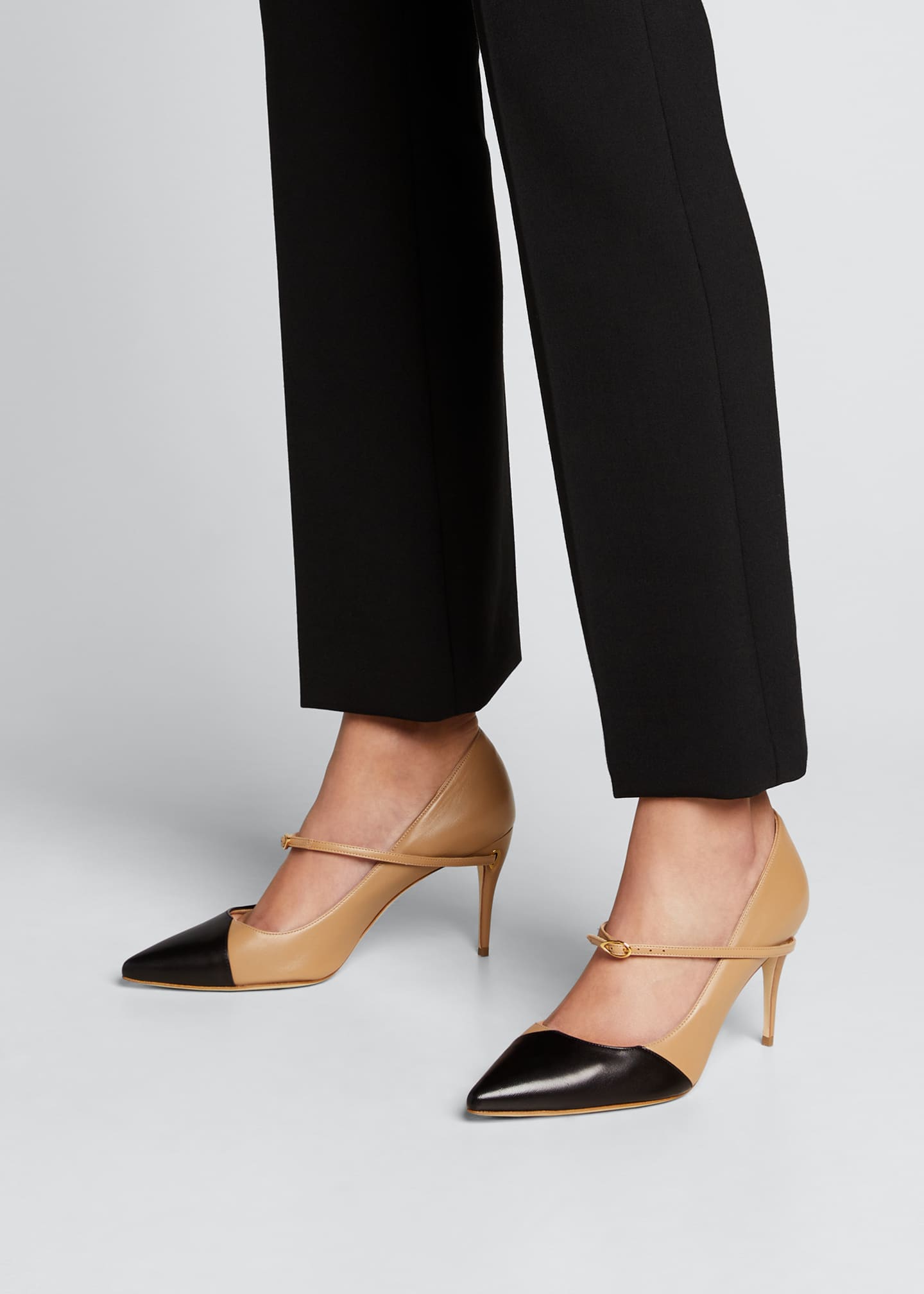 Jennifer Chamandi Lorenzo Bicolor Strap Pumps - Bergdorf Goodman