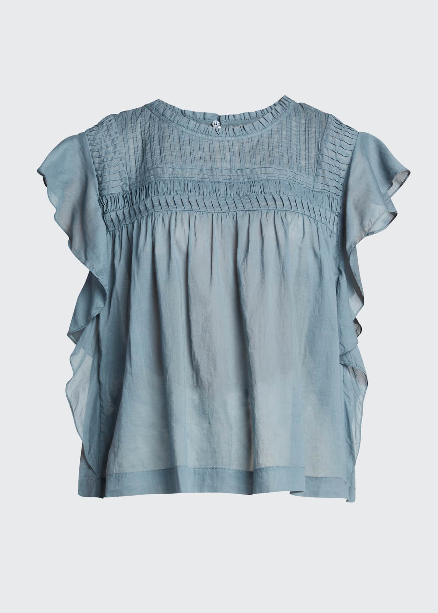 Etoile Isabel Marant Layona Cotton Ruffle Top - Bergdorf Goodman
