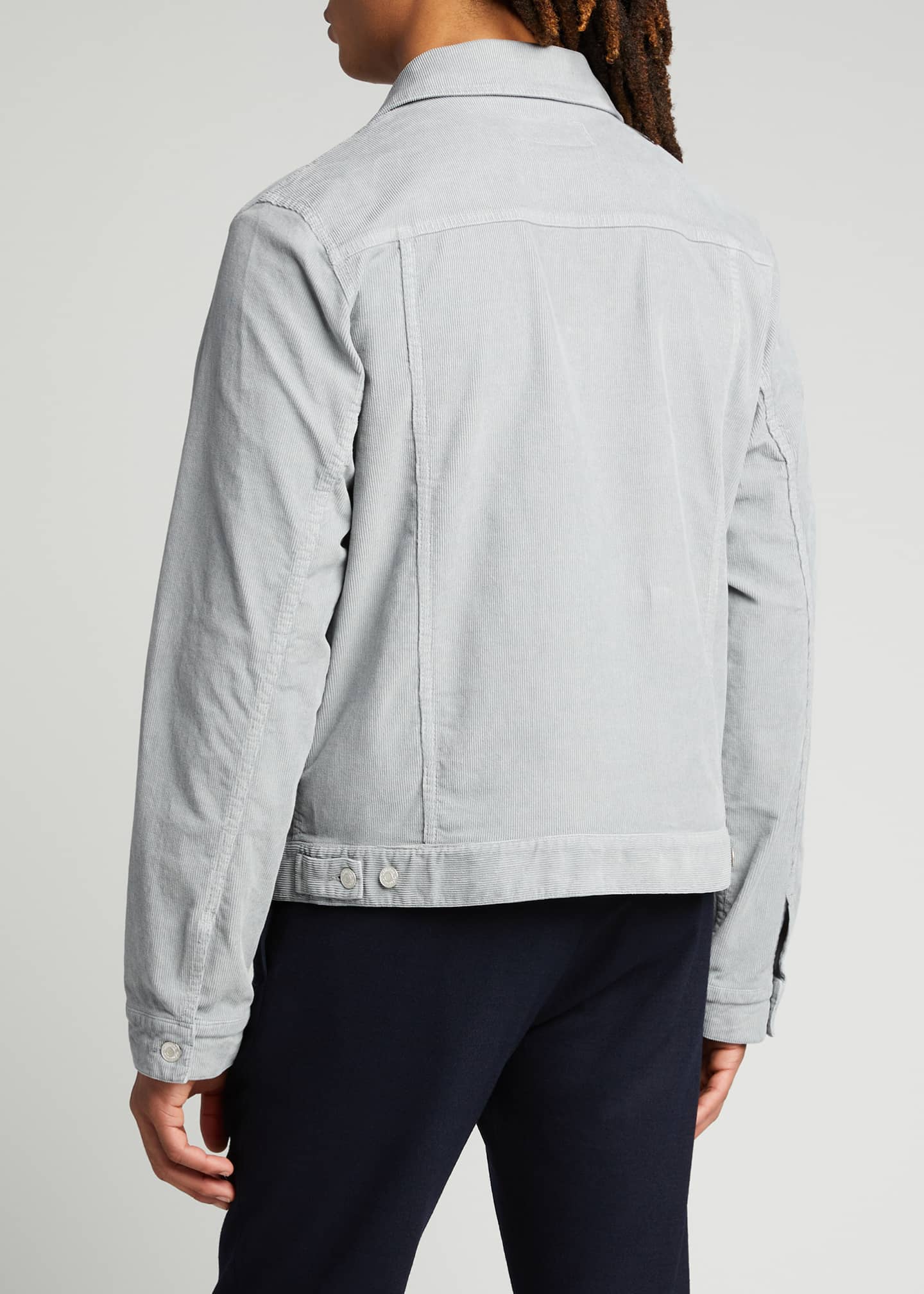 Officine Generale Men's Light Gray Cotton Corduroy Chore Jacket ...