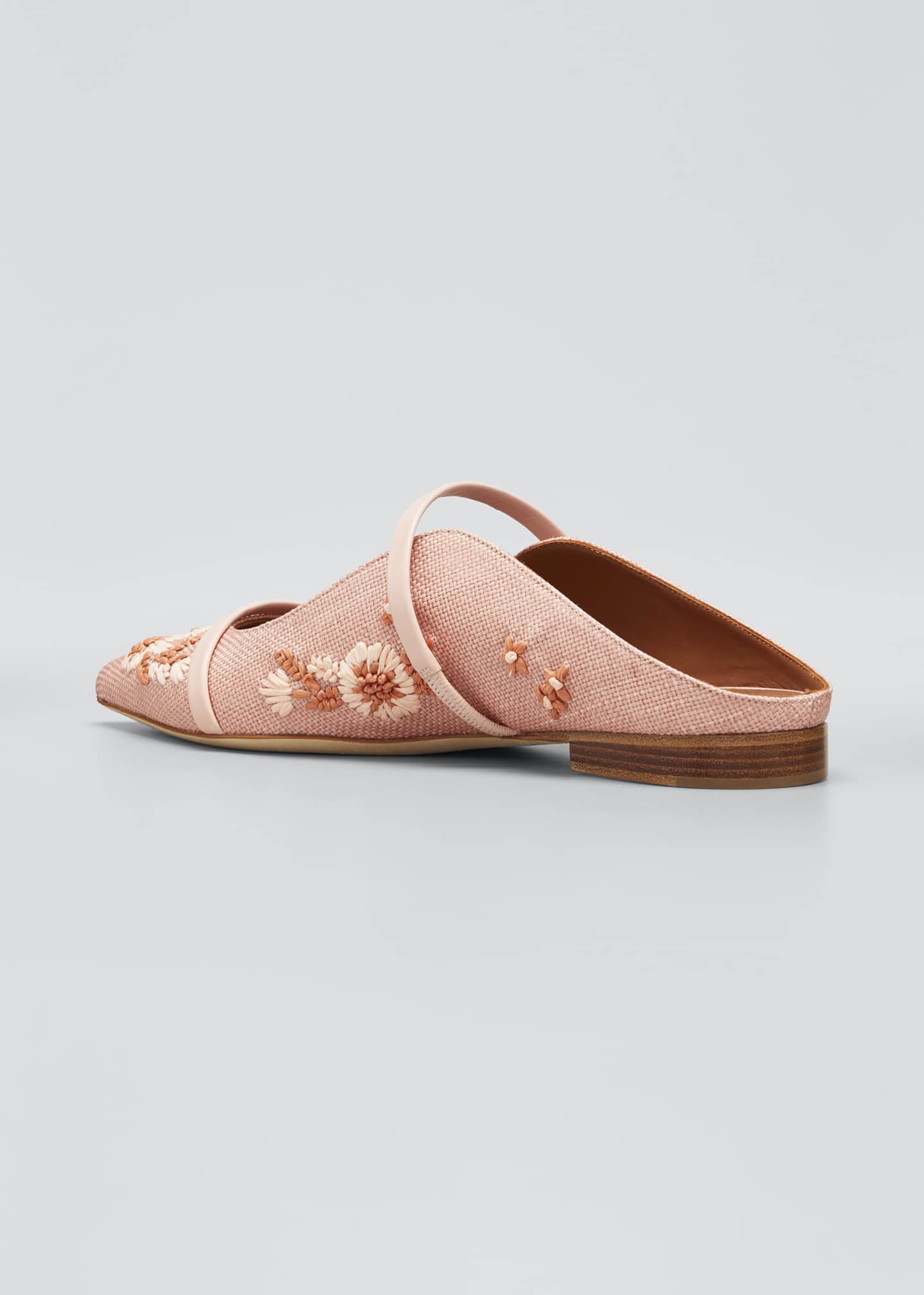 Malone Souliers Maureen 10mm Floral Embroidered Two-Strap Mules ...