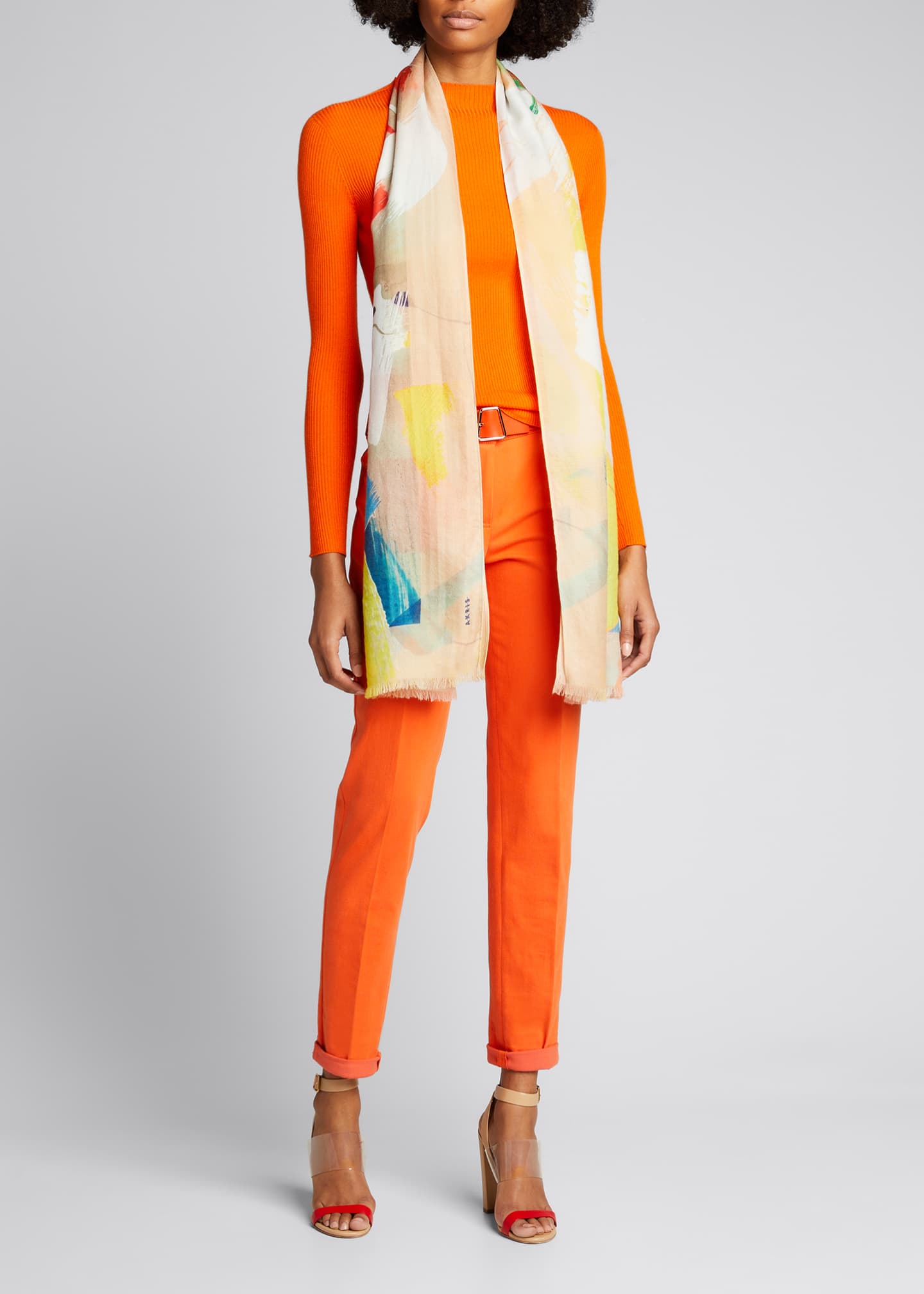 Akris Brushstroke Print Cashmere-Silk Scarf - Bergdorf Goodman