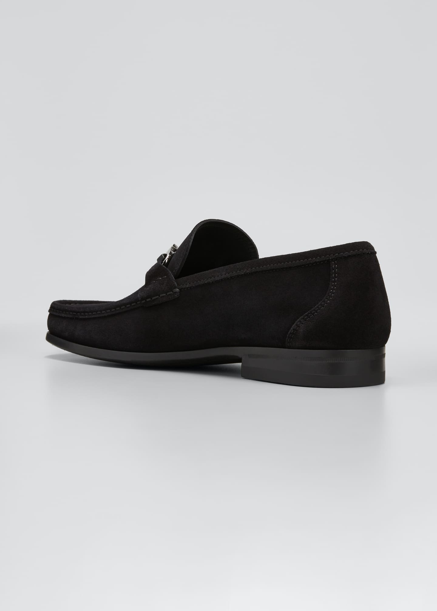 Salvatore Ferragamo Grandioso Suede Gancini-Bit Loafers - Bergdorf Goodman