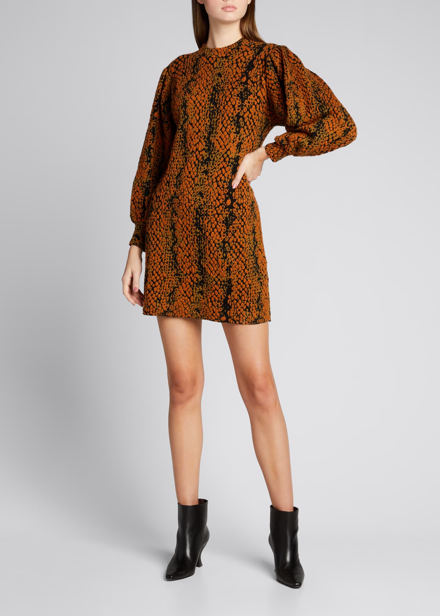 Ulla Johnson Lina Python Jacquard Mini Dress - Bergdorf Goodman