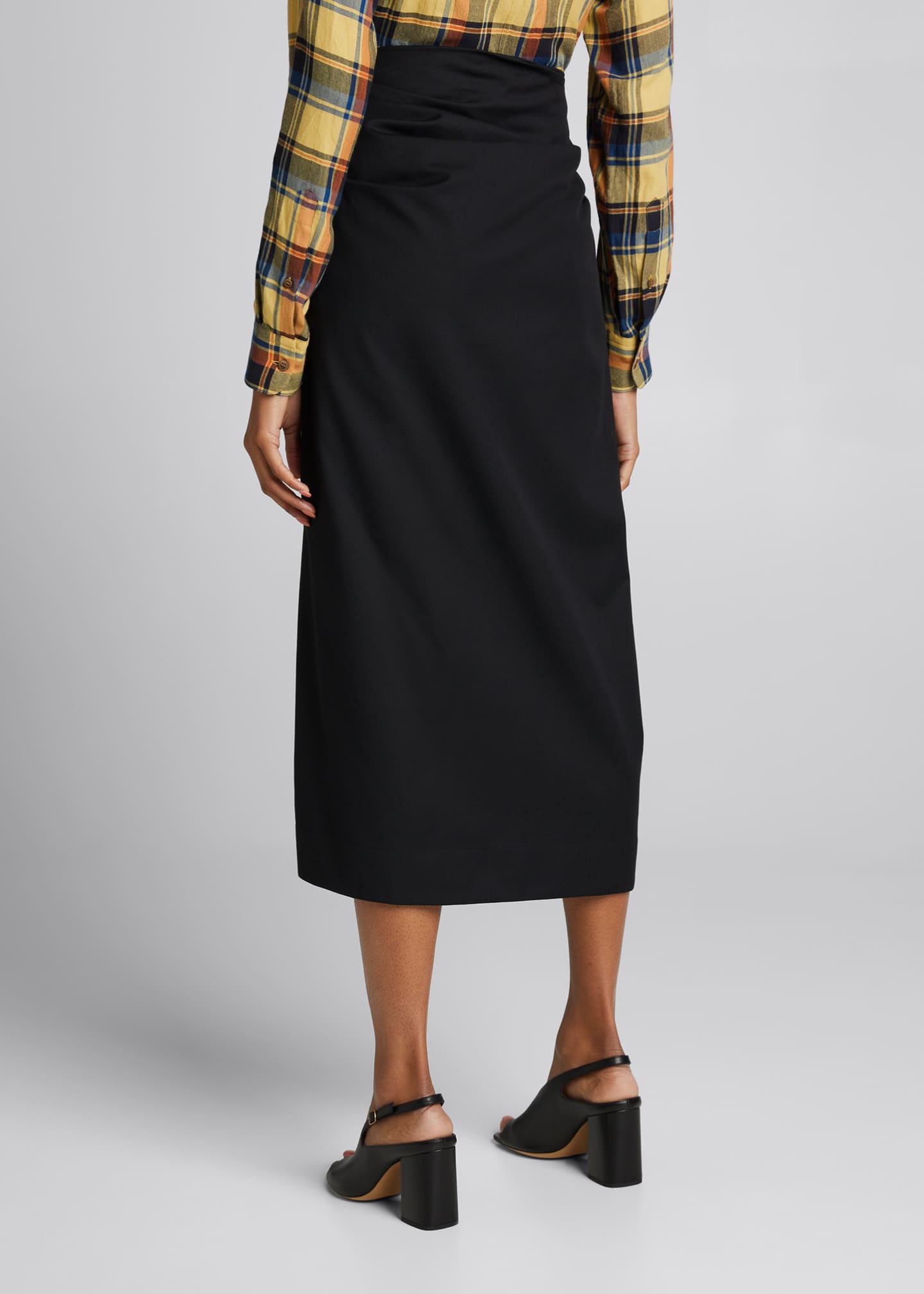 Dries Van Noten Plaid Cascading Ruffle Pencil Skirt - Bergdorf Goodman