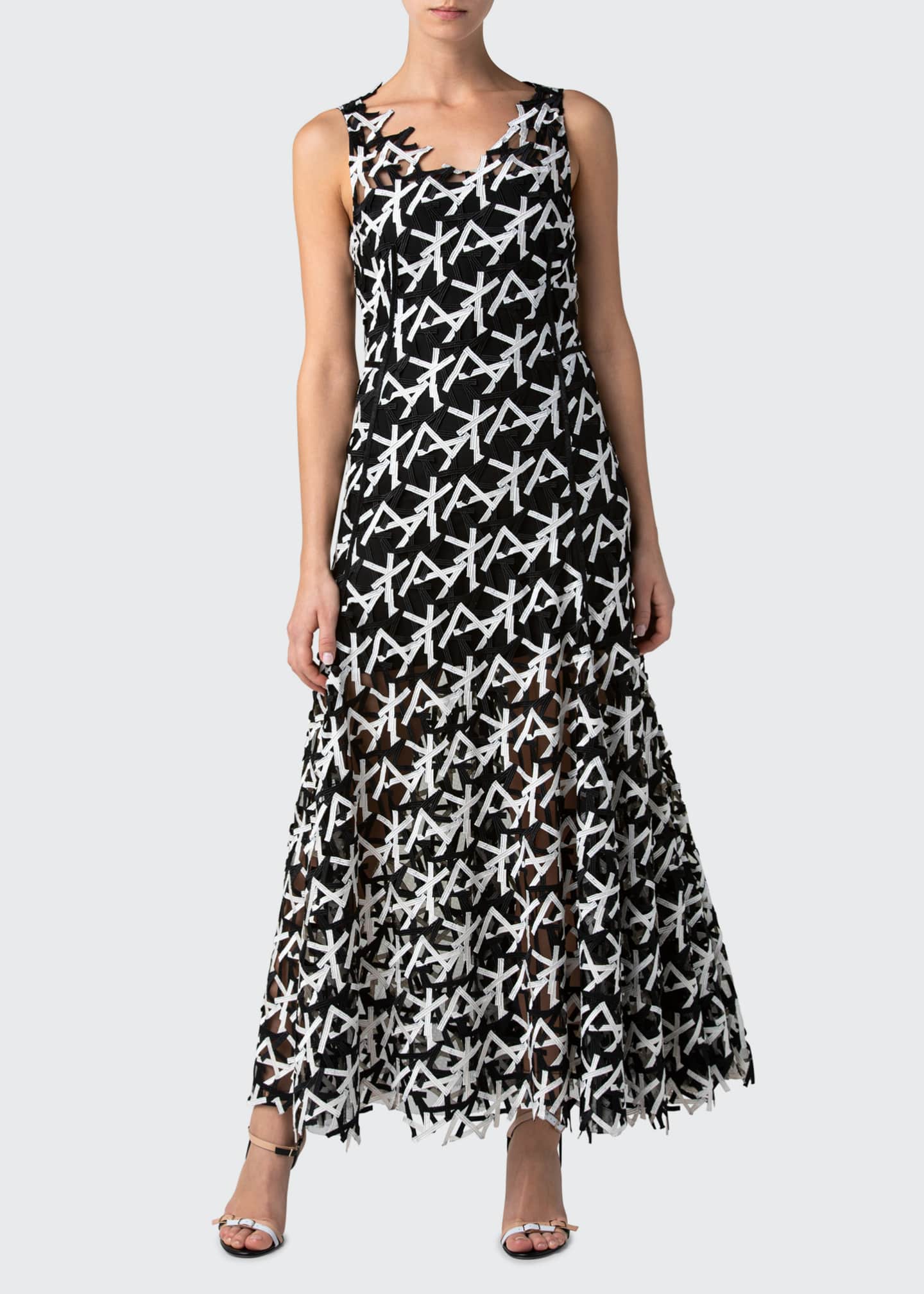 Akris Cut-Up Embroidered Maxi Dress - Bergdorf Goodman