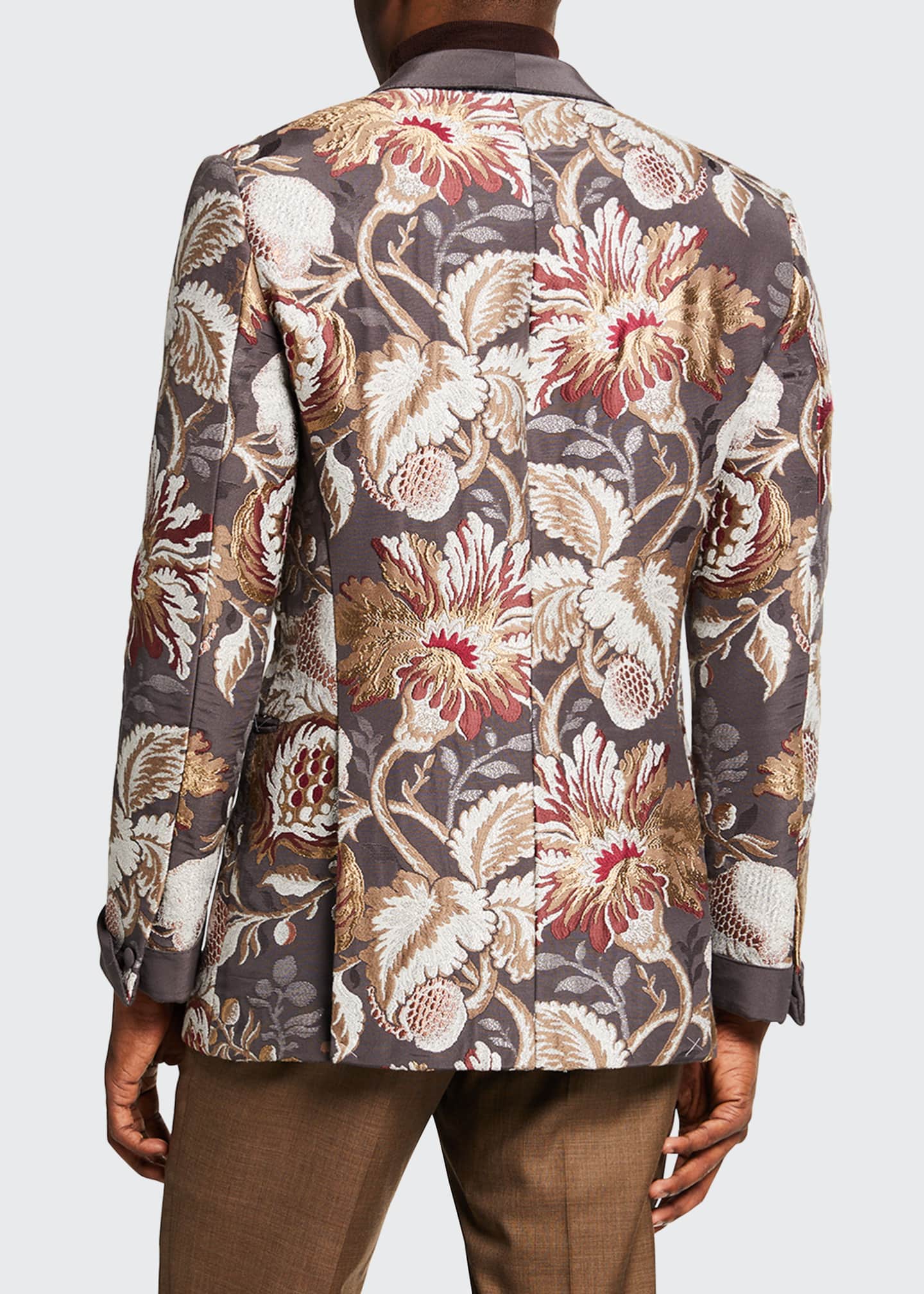 Brioni Men's Embroidered Floral Shawl Dinner Jacket - Bergdorf Goodman