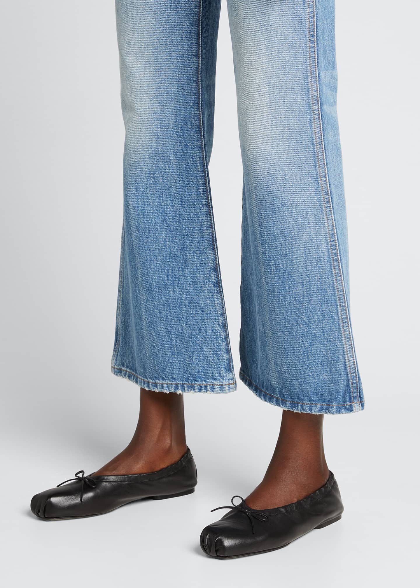 Khaite Ashland Square-Toe Leather Ballerina Flats - Bergdorf Goodman