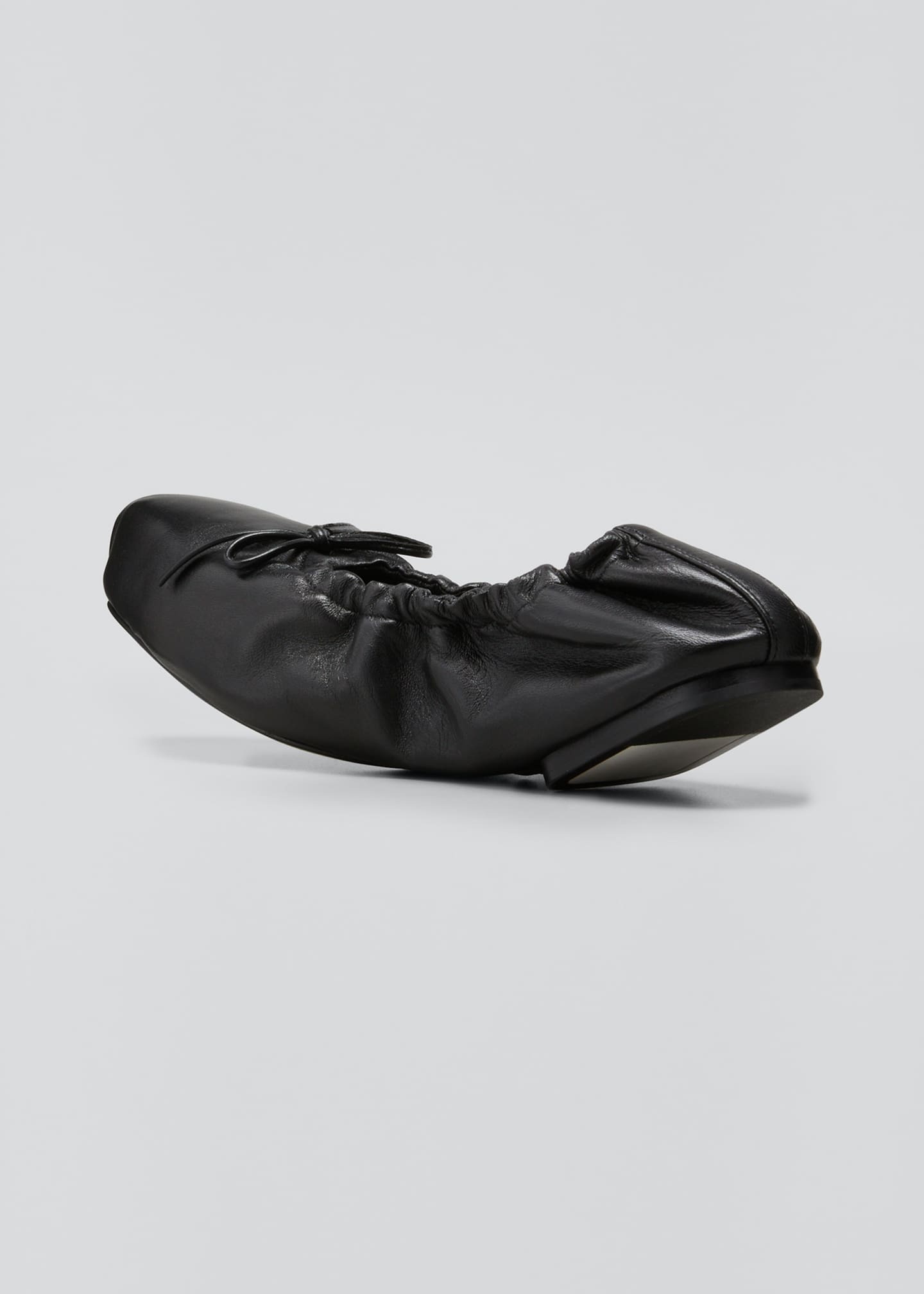 Khaite Ashland Square-Toe Leather Ballerina Flats - Bergdorf Goodman