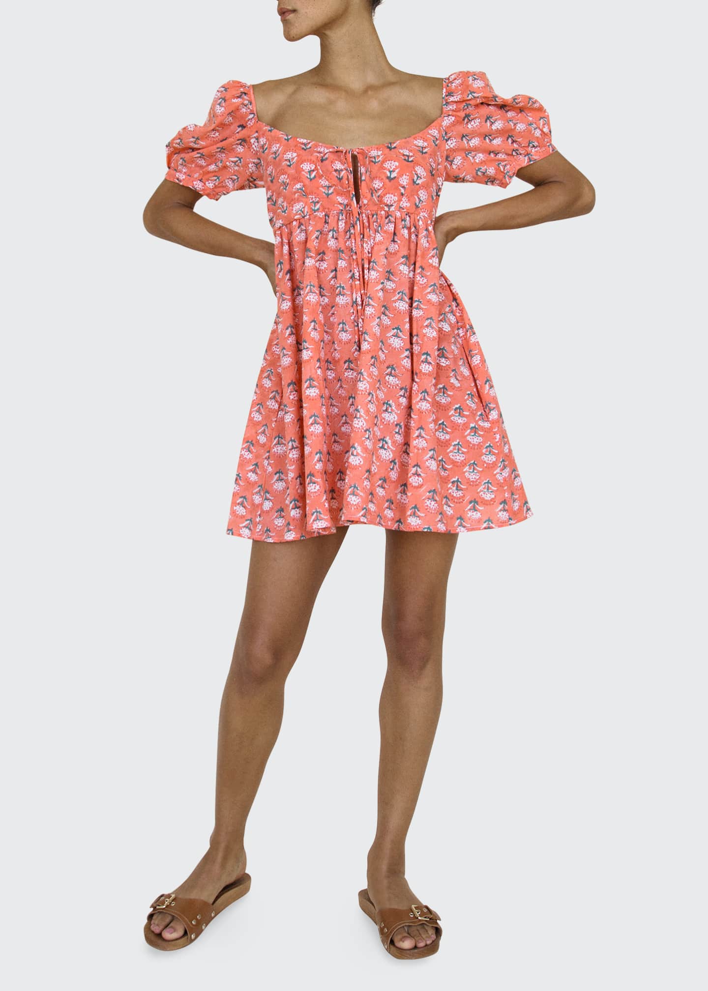 Ciao Lucia Ischia Mini Floral Puff-Sleeve Dress - Bergdorf Goodman