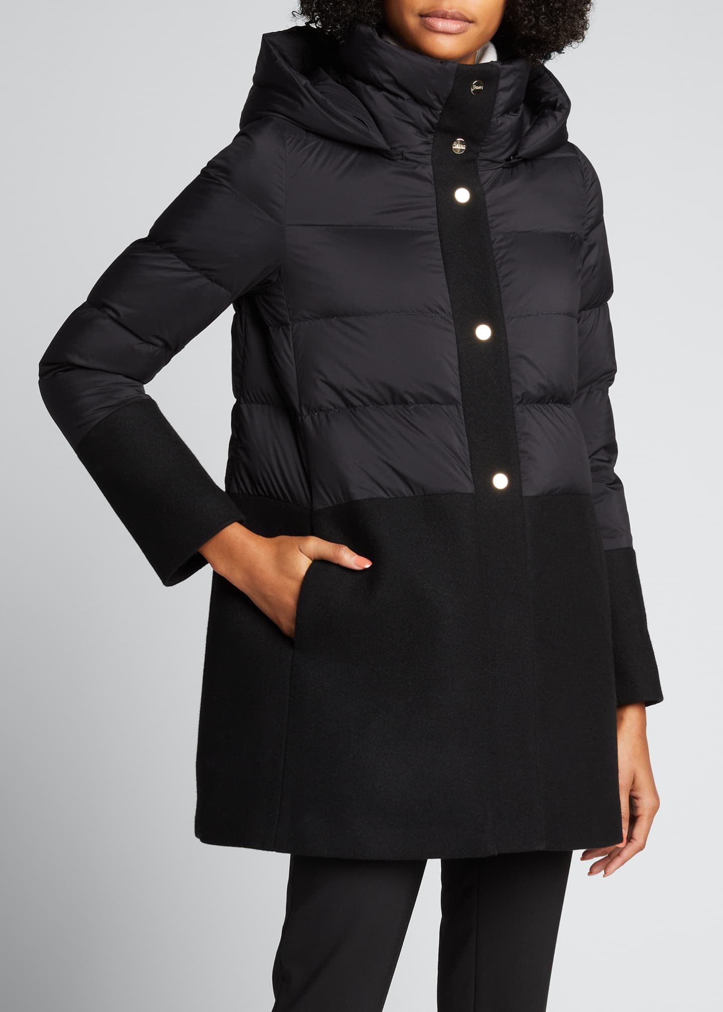 Herno Half-Button Puffer Coat - Bergdorf Goodman