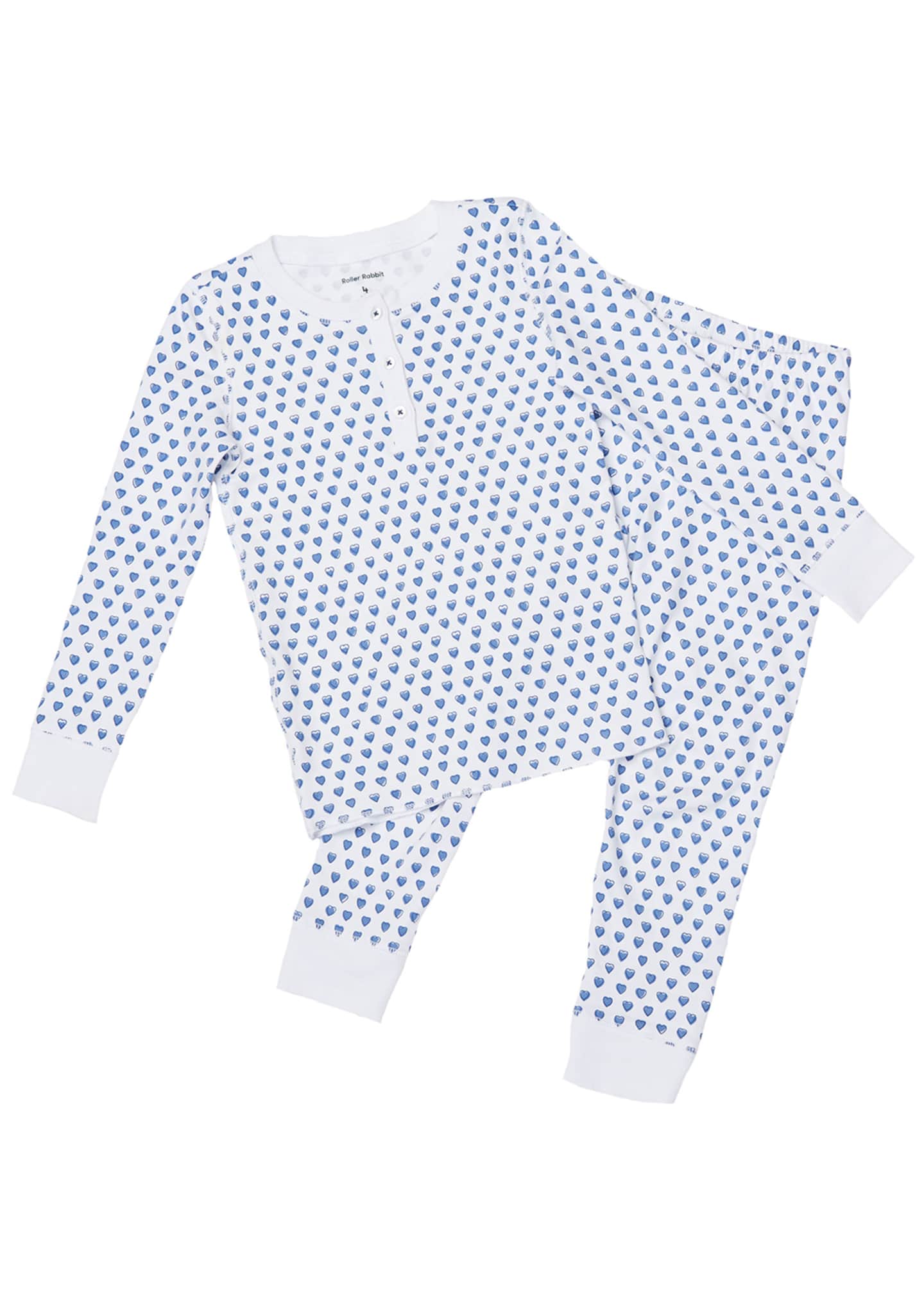 Roller Rabbit Kid's Heart-Print 2-Piece Pajama Set, Size 12M-14 ...