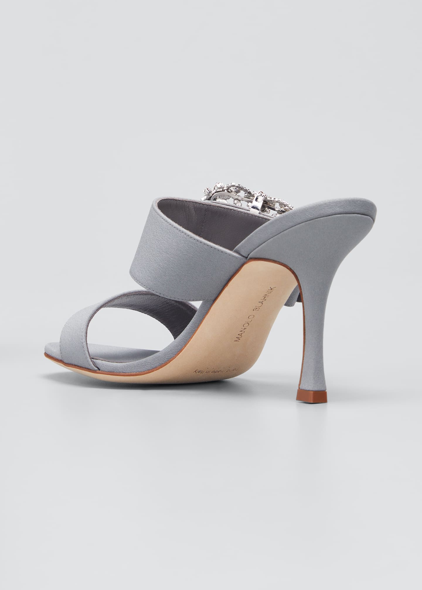 Manolo Blahnik Gable Crystal Buckle Slide Sandals - Bergdorf Goodman