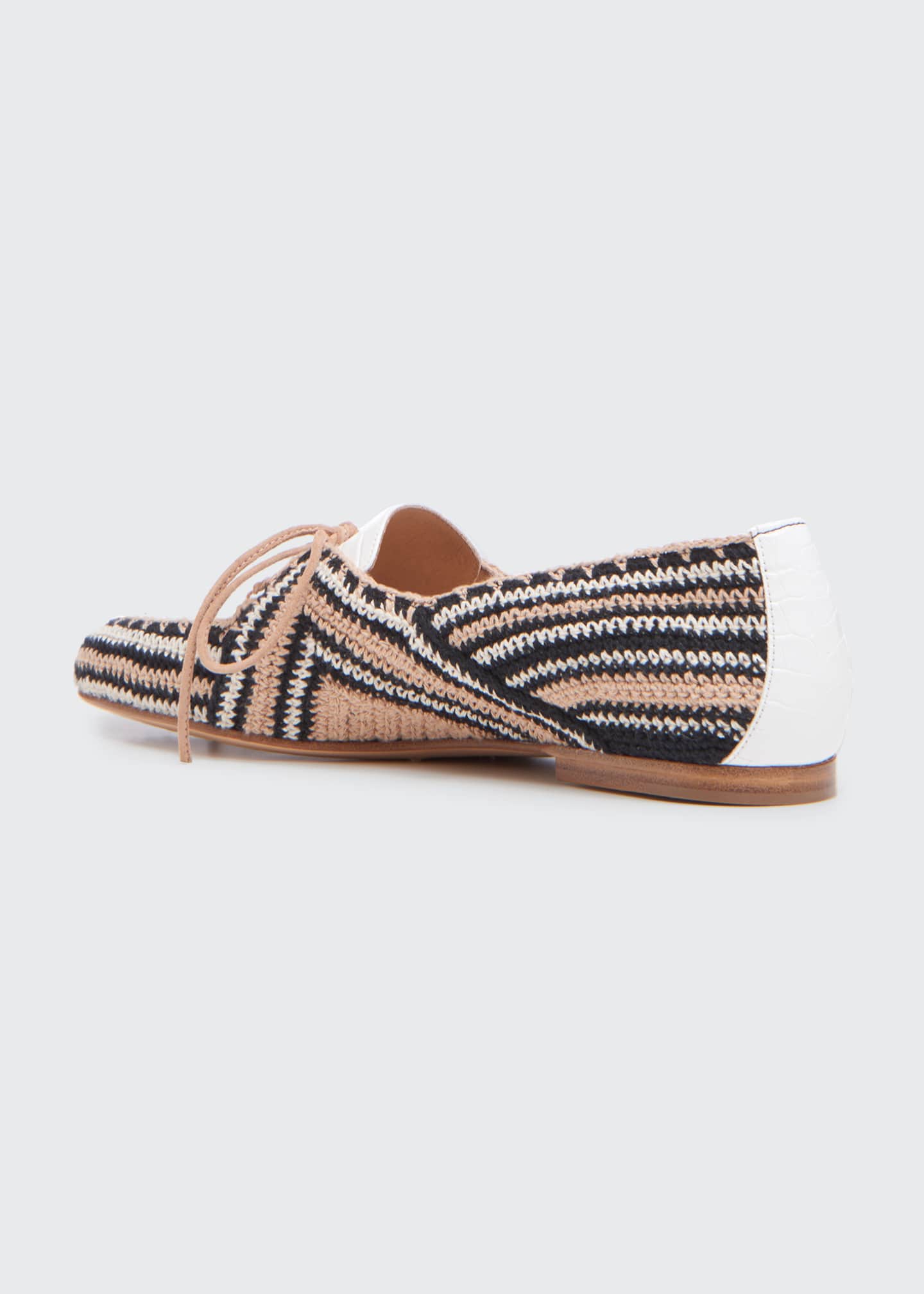 Gabriela Hearst Hay Mock-Croc Striped Crochet Loafers - Bergdorf Goodman