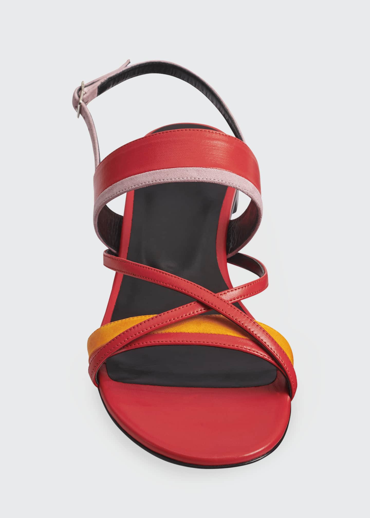 Pierre Hardy Alpha Colorblock Mixed Leather Flat Sandals - Bergdorf Goodman