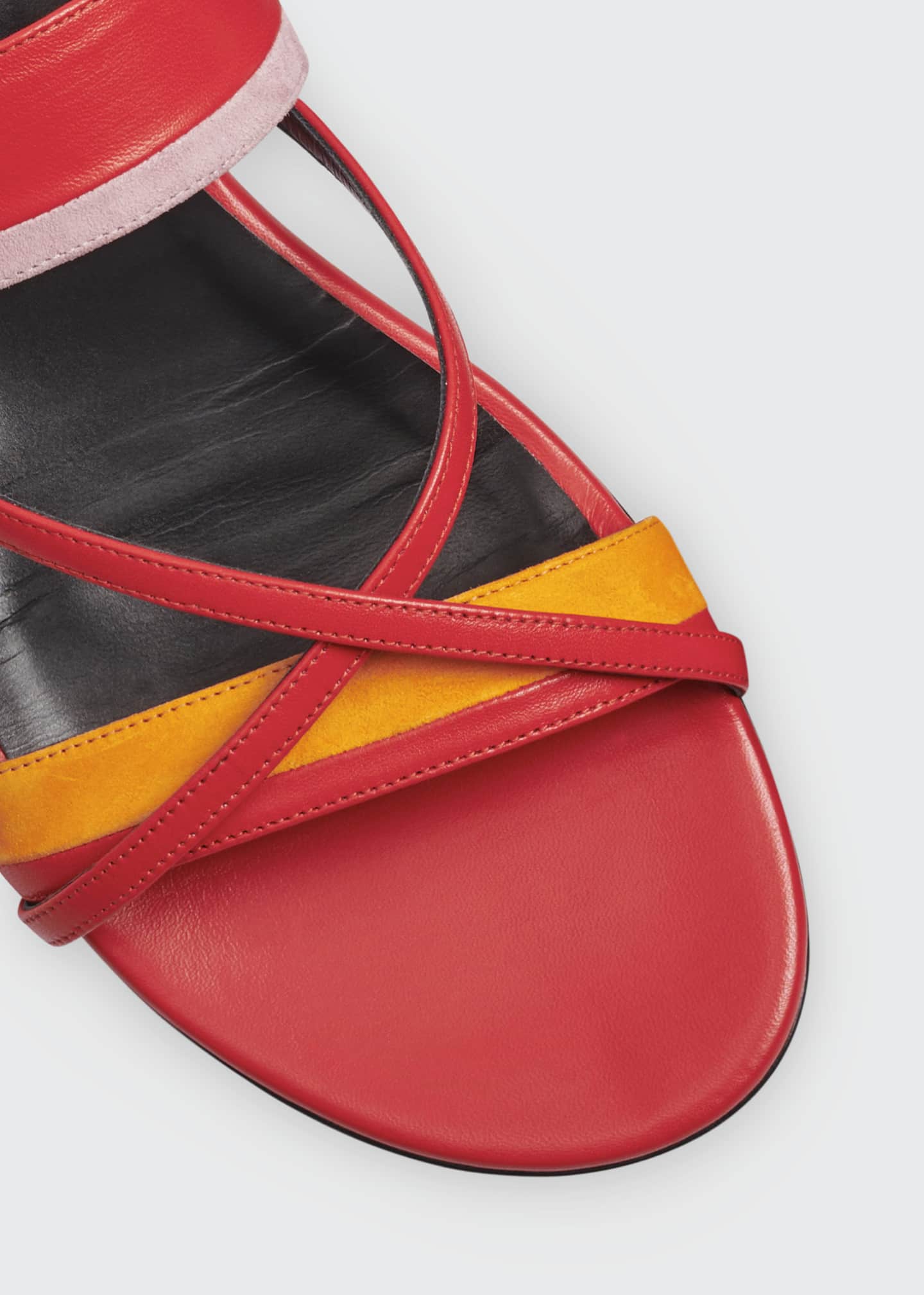 Pierre Hardy Alpha Colorblock Mixed Leather Flat Sandals - Bergdorf Goodman