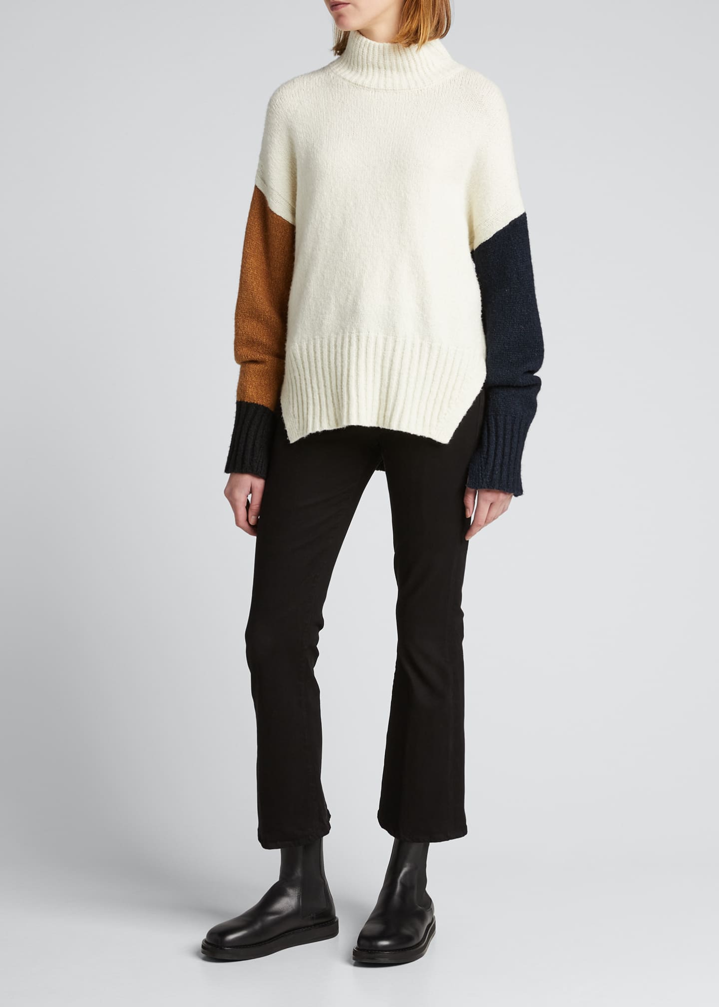 FRAME Colorblock Wool Turtleneck Sweater - Bergdorf Goodman