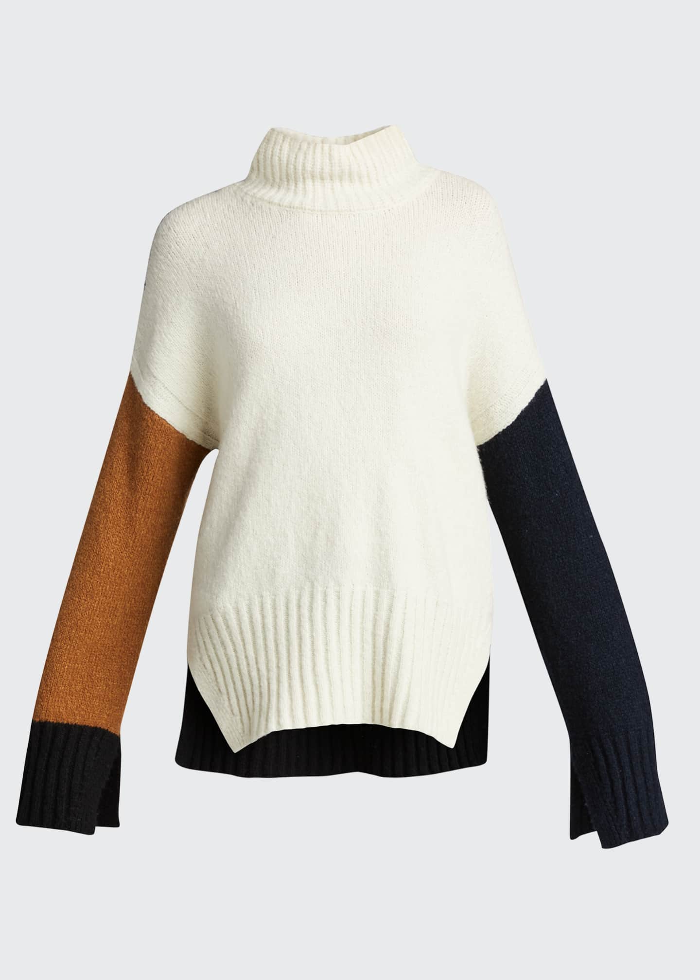 FRAME Colorblock Wool Turtleneck Sweater - Bergdorf Goodman