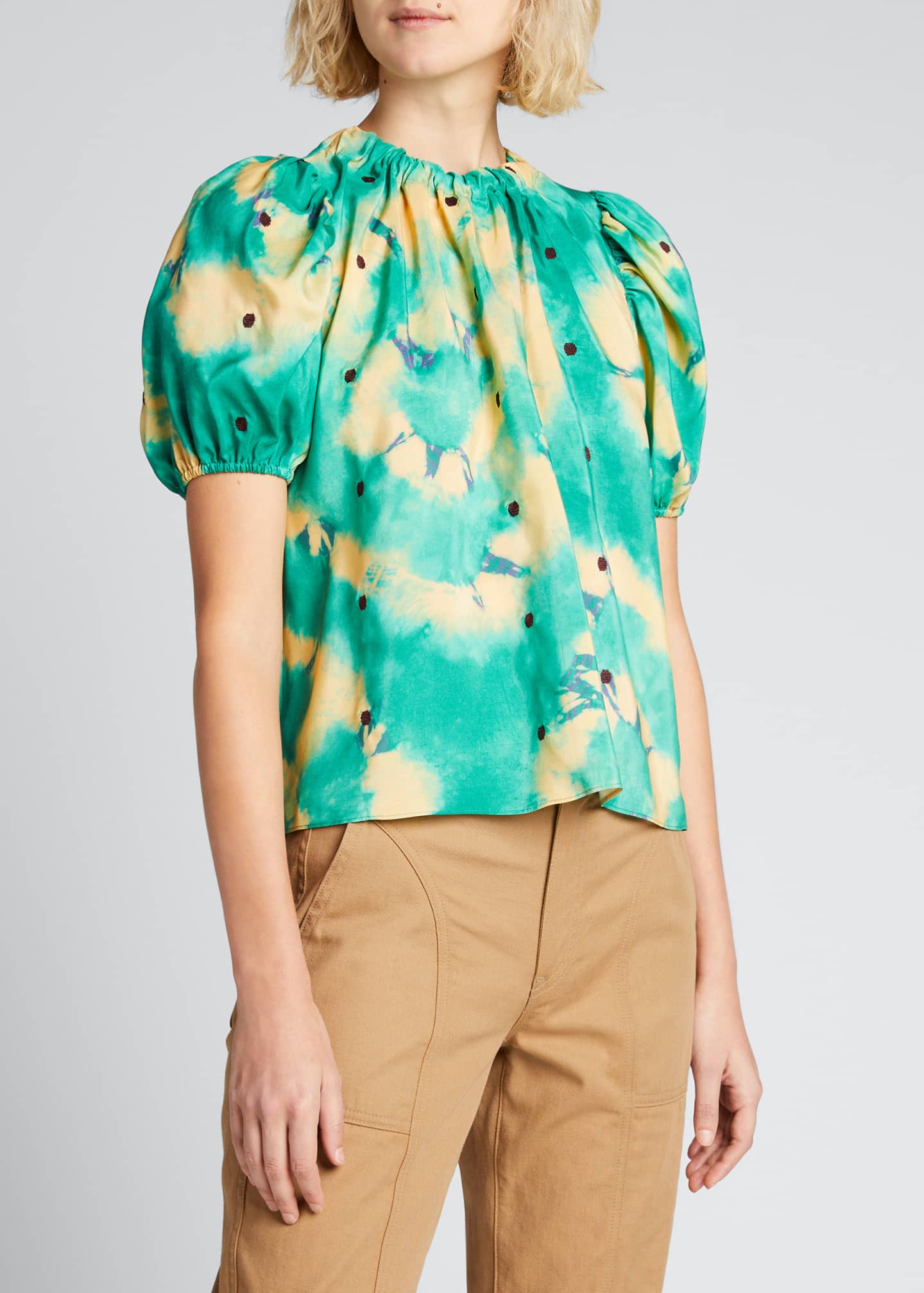 Ulla Johnson Isolda Puff-Sleeve Silk Top - Bergdorf Goodman