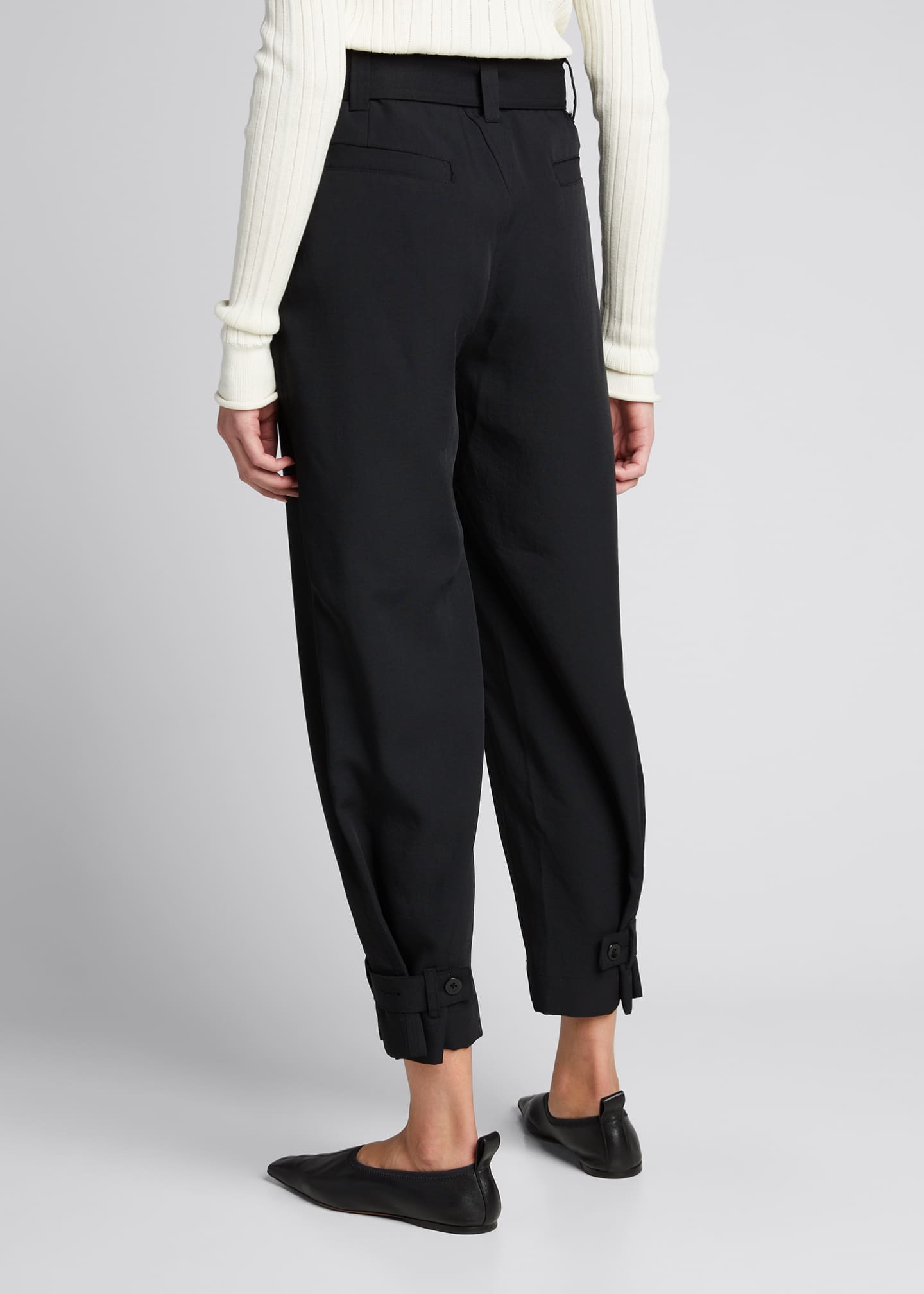 Proenza Schouler White Label Belted Rumple Pique Cropped Pants ...