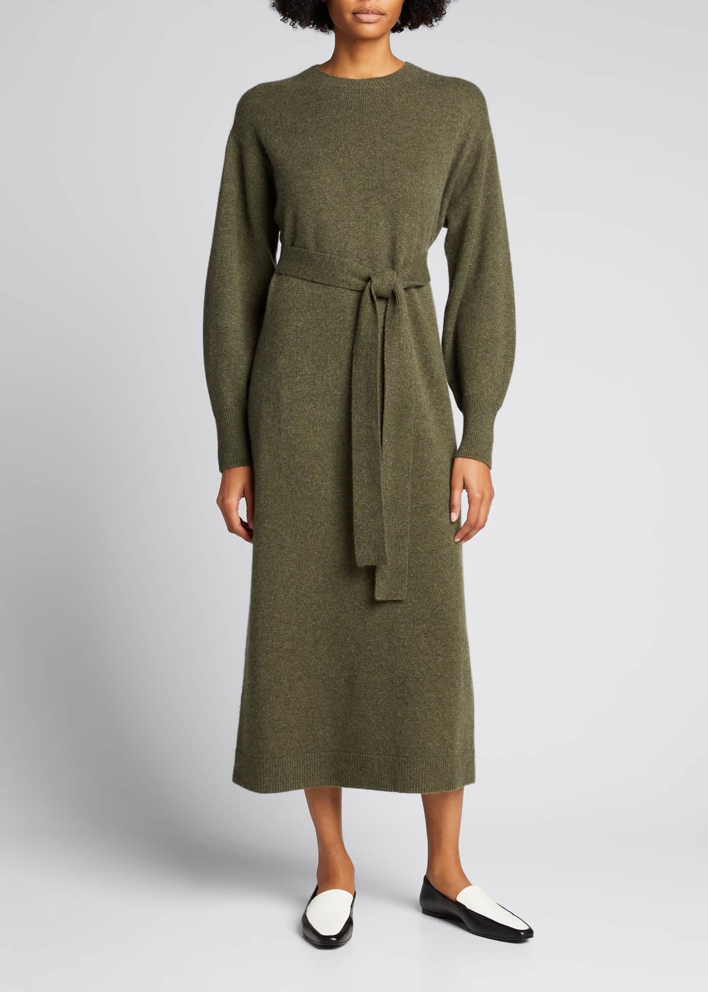 Lafayette 148 New York Cashmere Blouson-Sleeve Belted Dress - Bergdorf ...