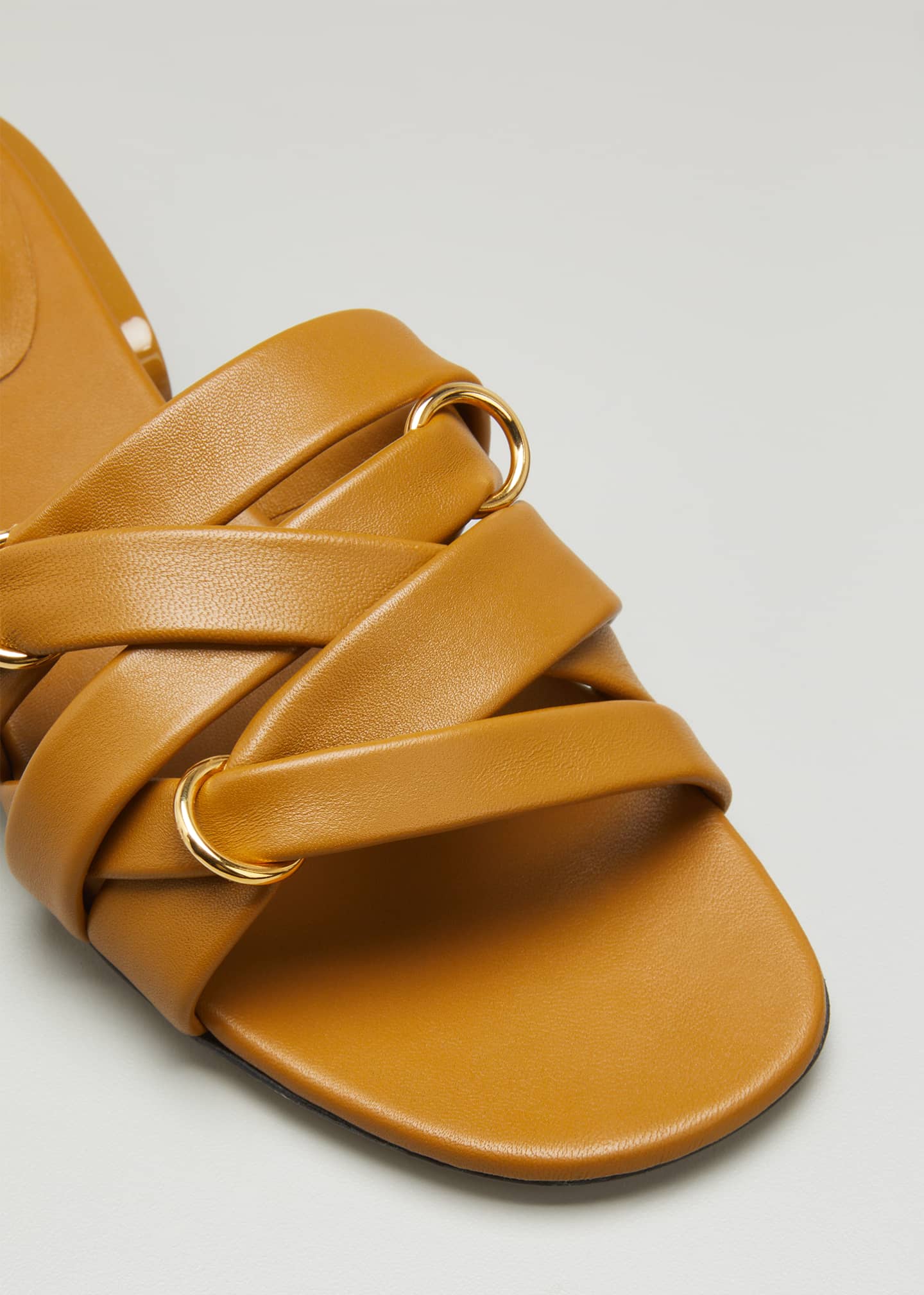 Wandler Lara Lambskin Flat Slide Sandals - Bergdorf Goodman