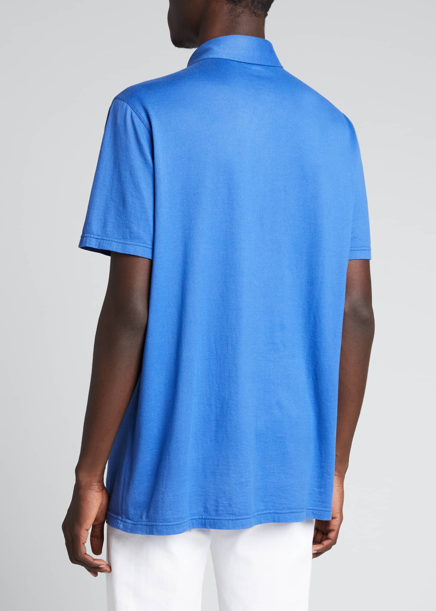 Kiton Men's Capri Solid Cotton-Cashmere Polo Shirt - Bergdorf Goodman