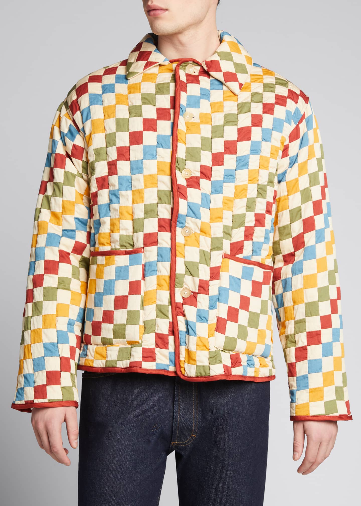 Bode Men's Stamp Quilt Workwear Jacket - Bergdorf Goodman