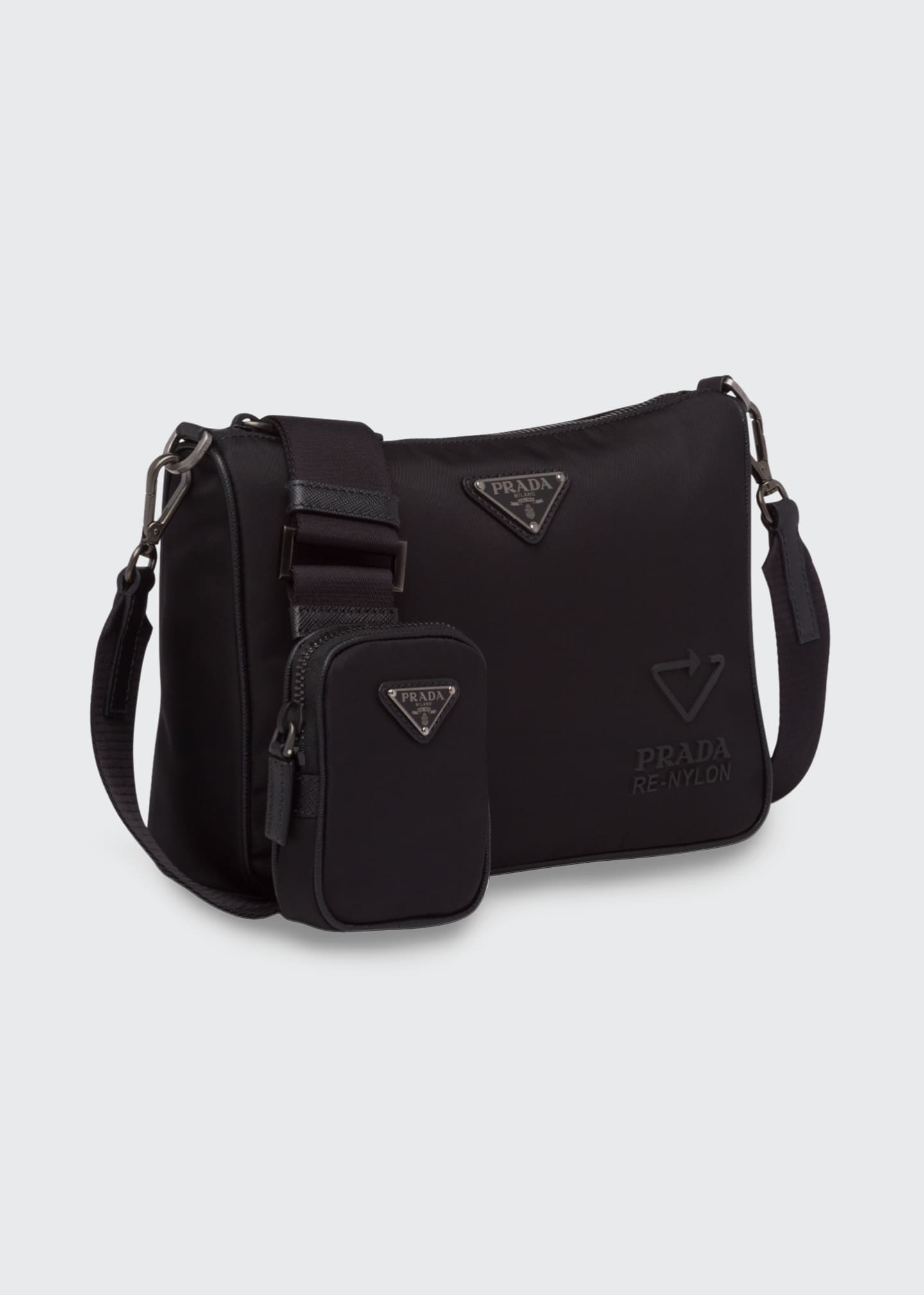 Prada Mens Re Nylon Crossbody Bag With Strap Pouch Bergdorf Goodman