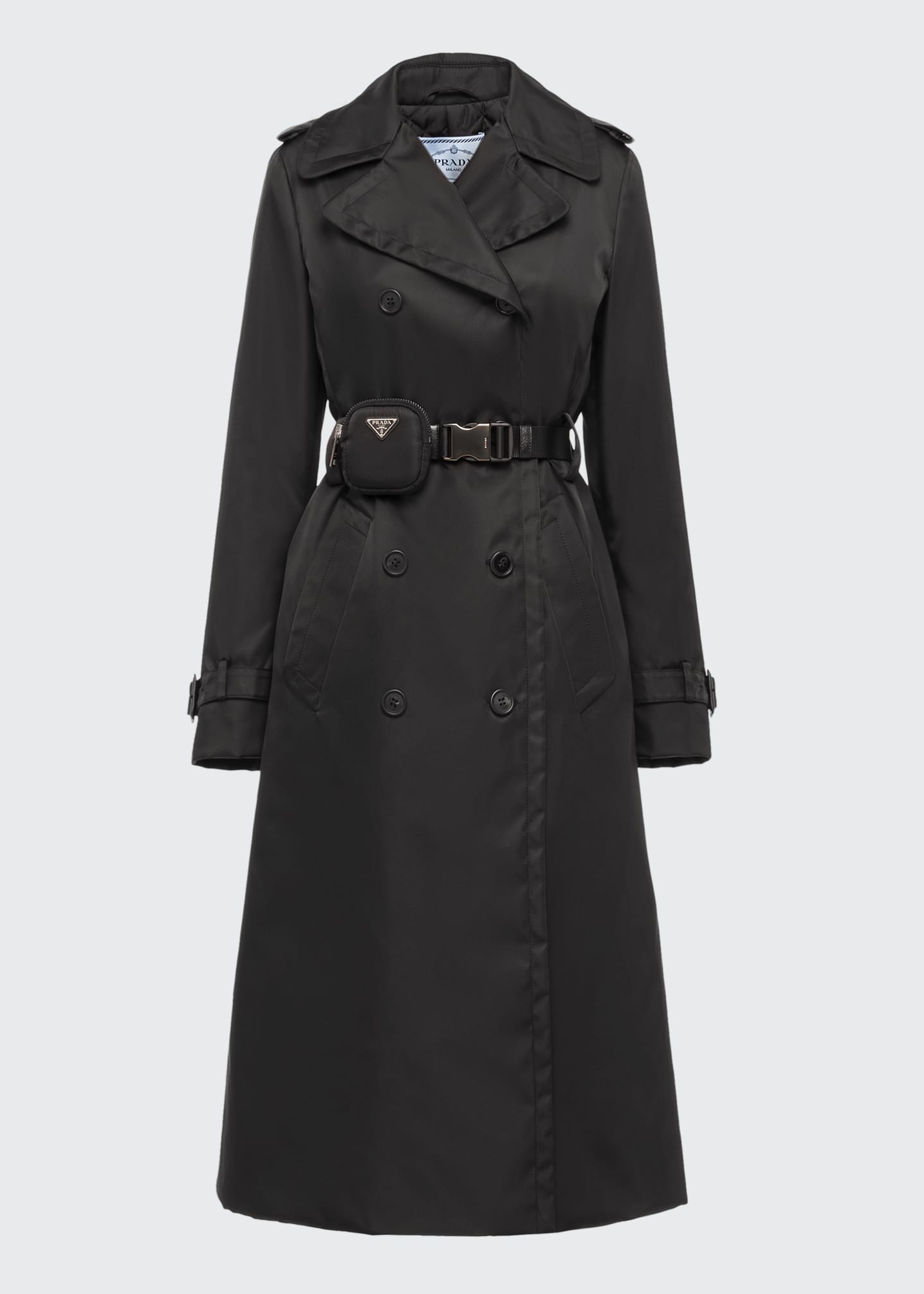 Prada Double-Breasted Re-Nylon Gabardine Raincoat - Bergdorf Goodman