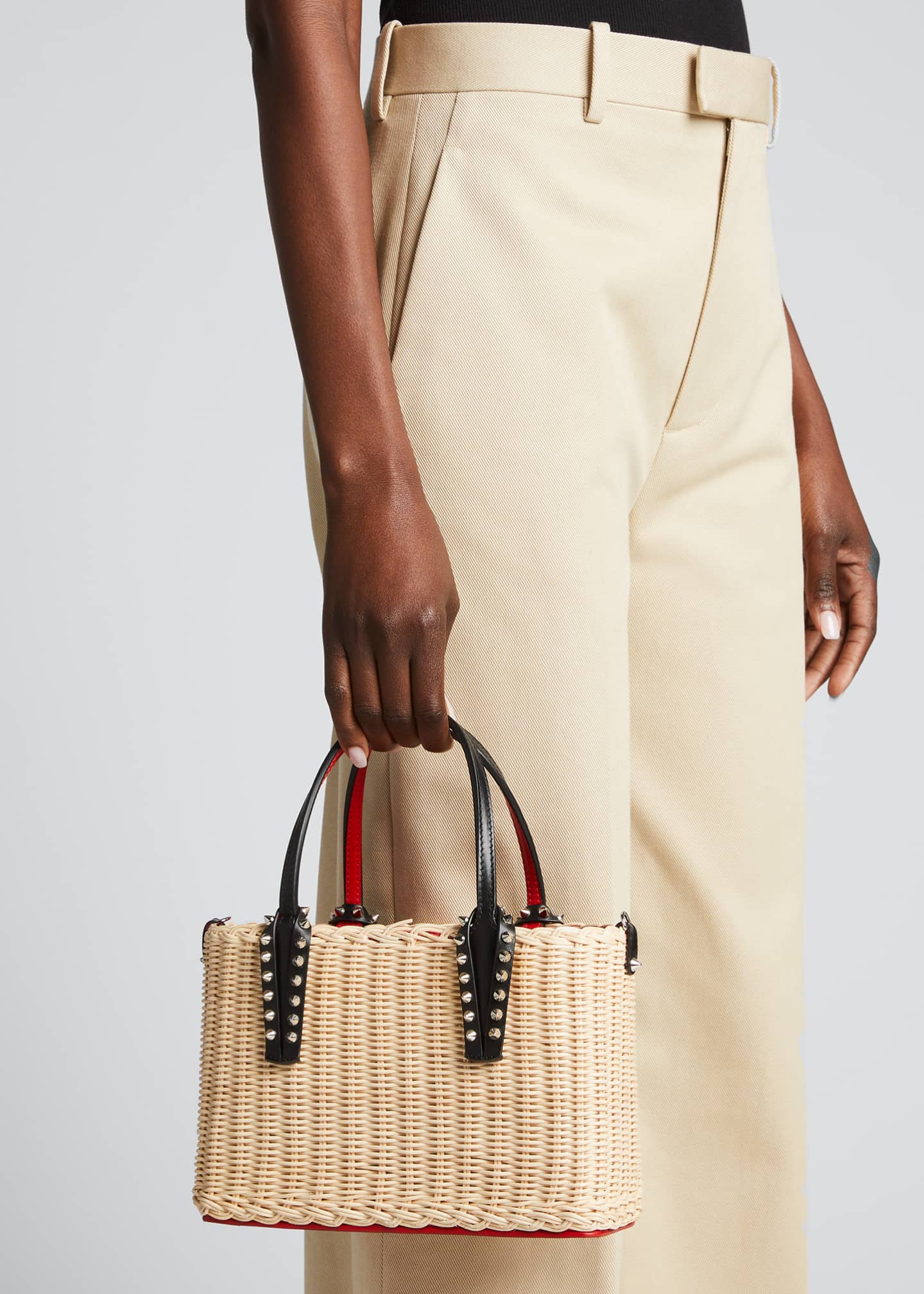 Christian Louboutin Cabata Mini Woven Rattan Tote Bag - Bergdorf Goodman