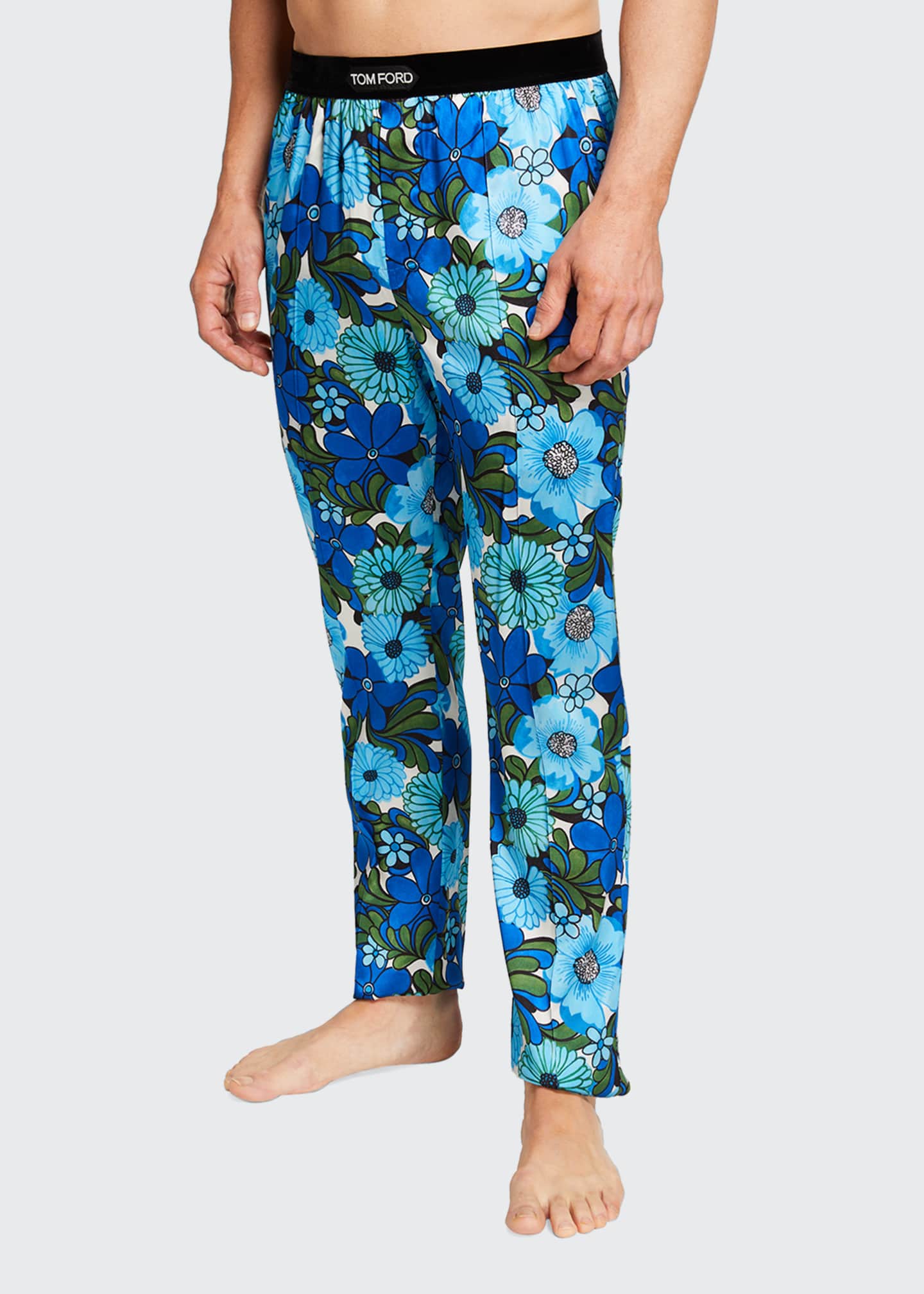 Tom Ford Mens Retro Floral Print Silk Pajama Pants Bergdorf Goodman
